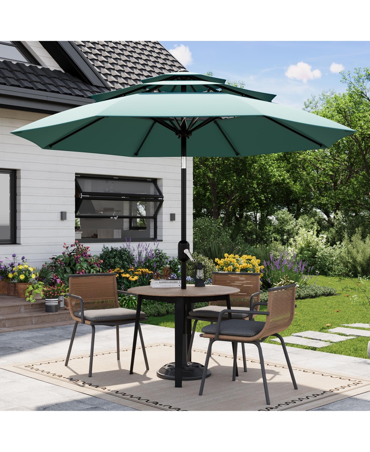 Click here for homfan 10Feet 3-Tier Patio Umbrella With Vents  Ou... prices