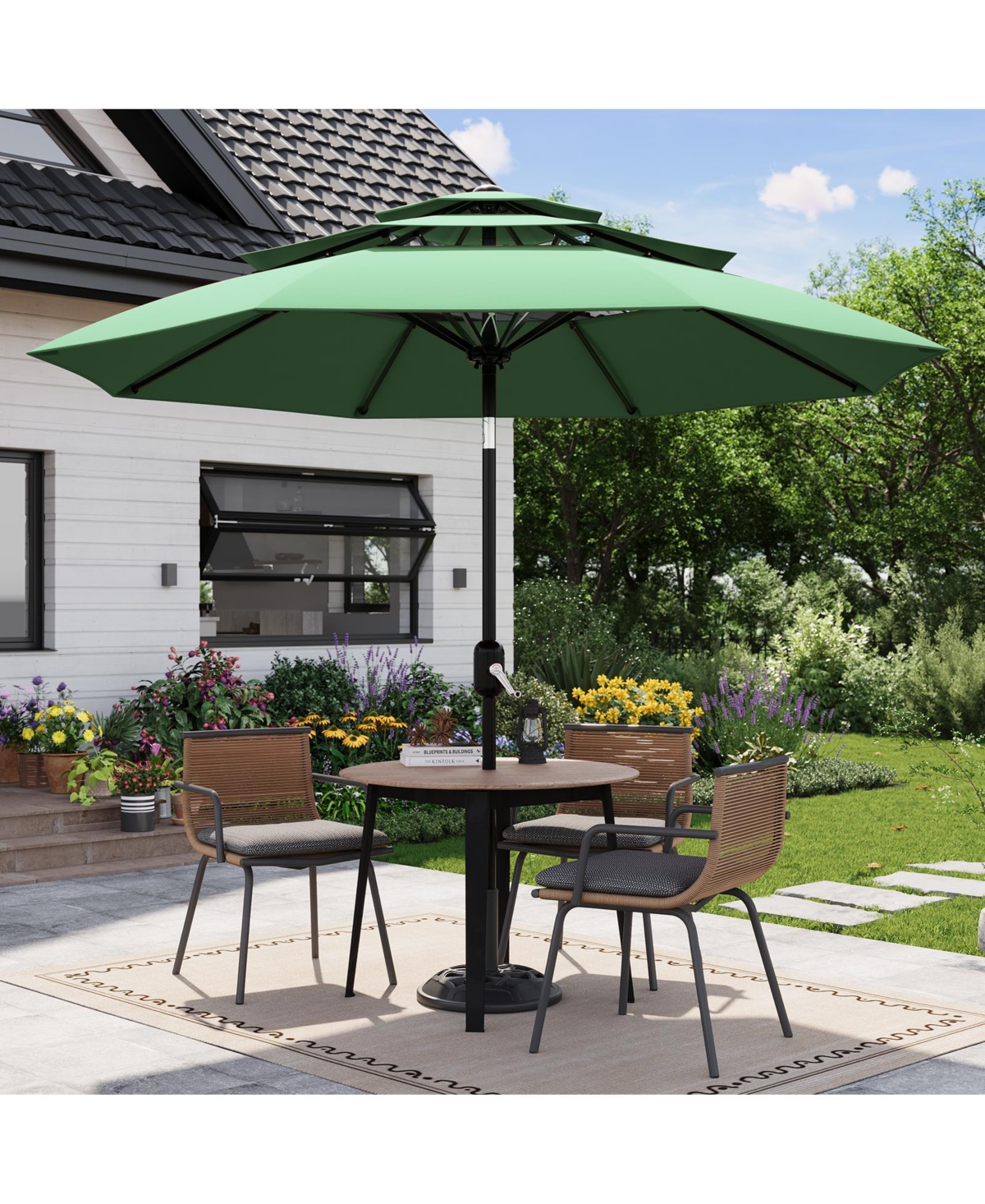 Click here for homfan 10Feet 3-Tier Patio Umbrella With Vents  Ou... prices