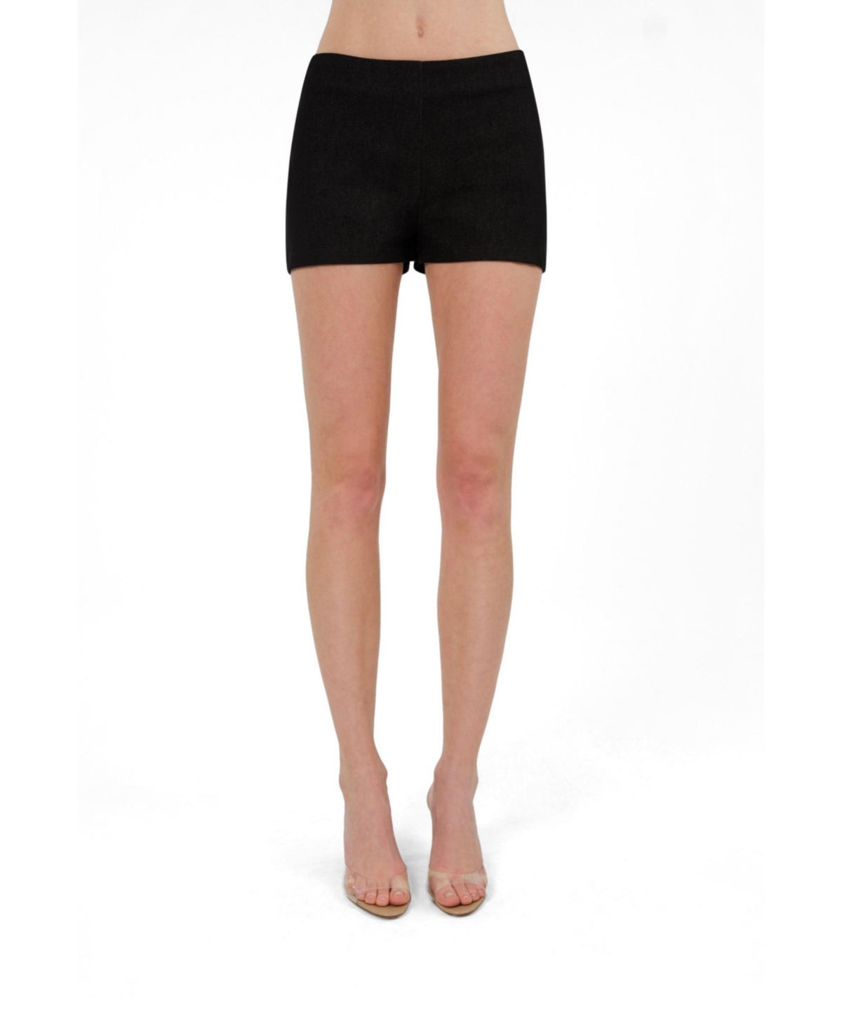 Click here for Nocturne Womens Mini Denim Shorts - Black prices