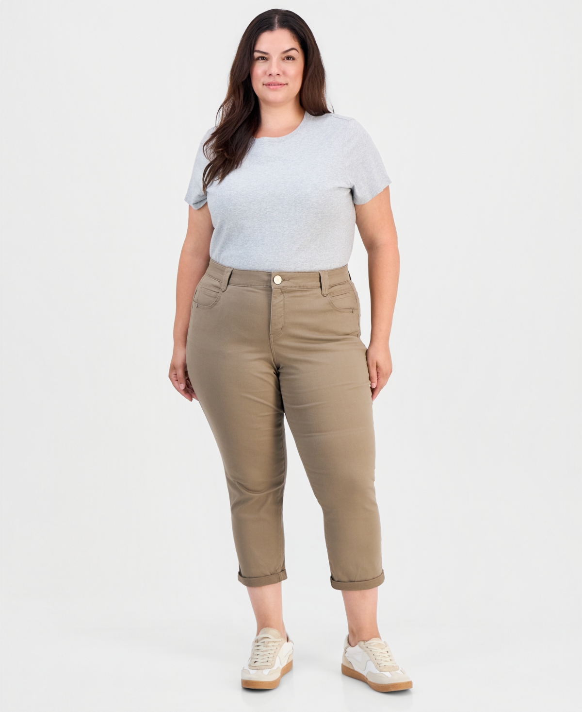 Click here for Democracy Plus Size Booty Lift Mid-Rise Cropped Pa... prices
