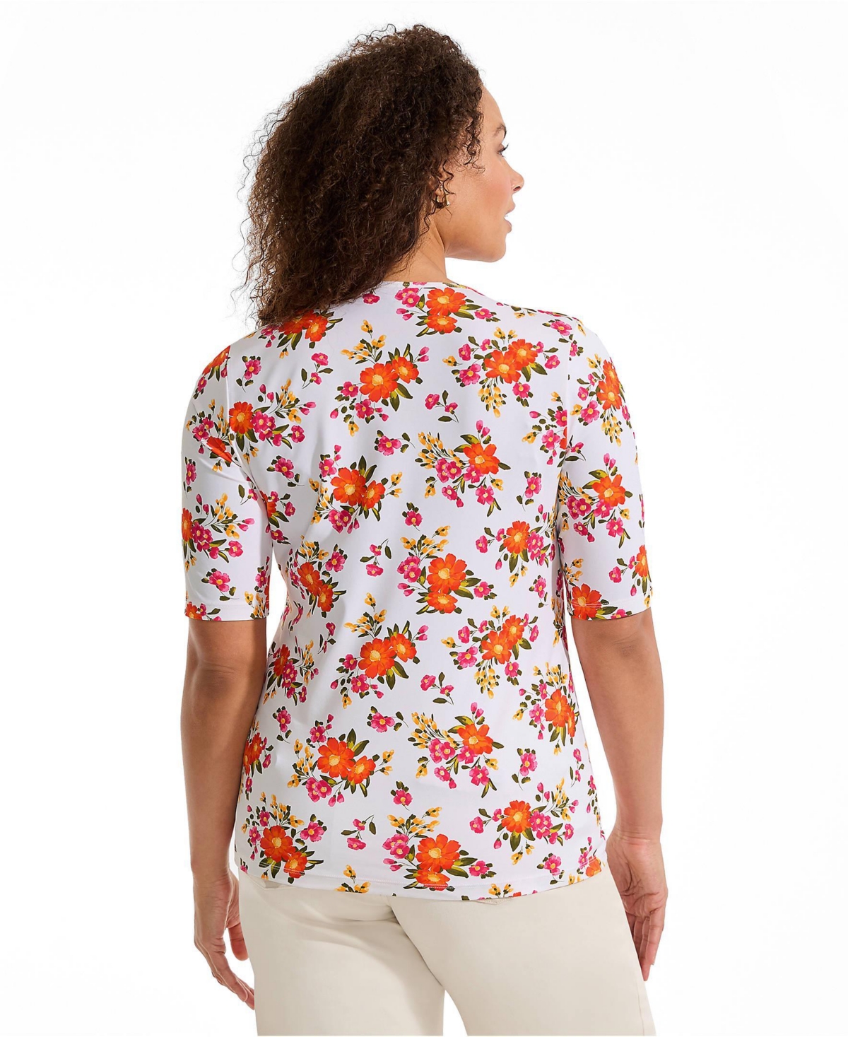 Click here for Lands End Plus Size Elbow Sleeve Crewneck Garden T... prices