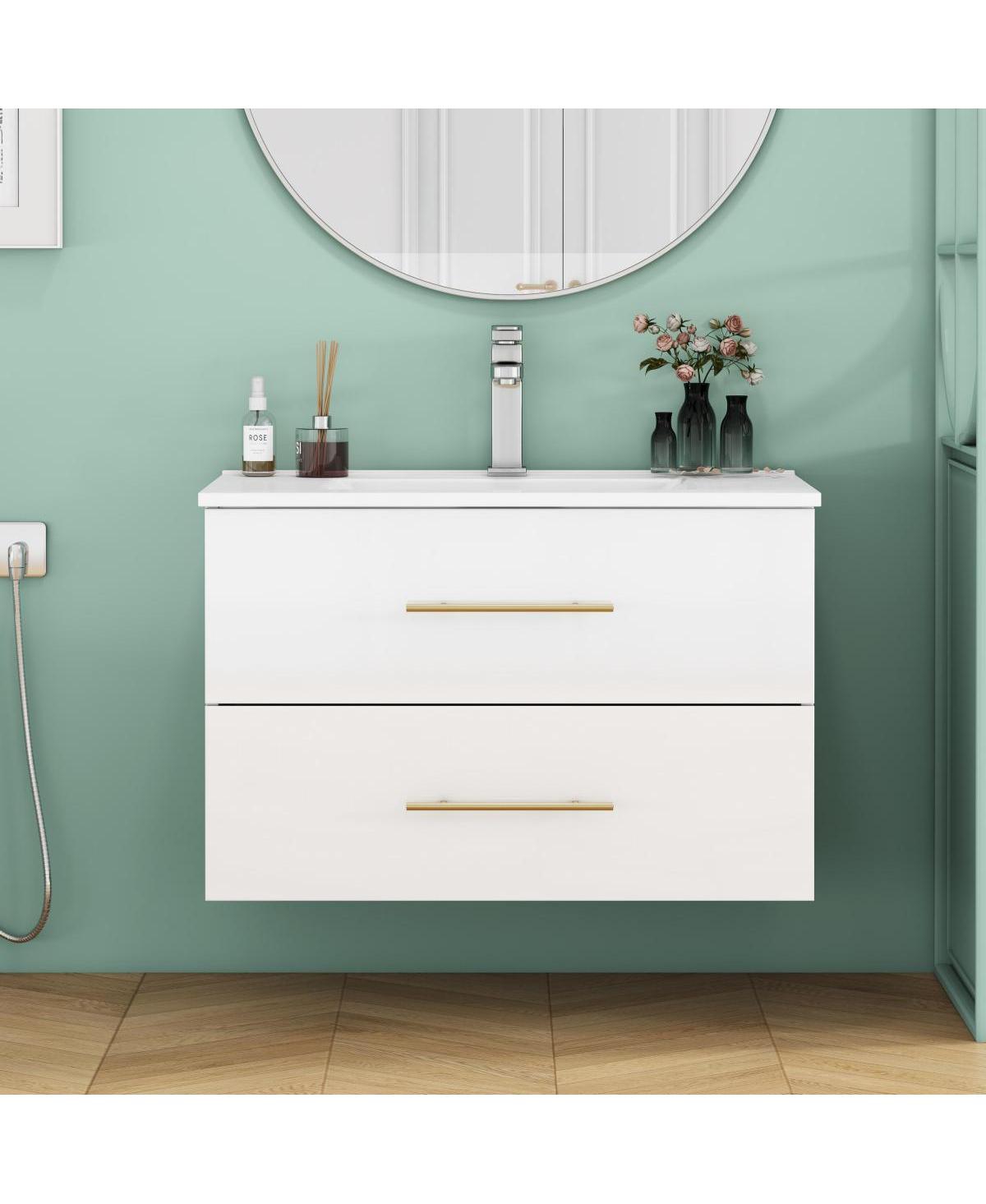 Click here for Sillysis Wall Mounted Bathroom Vanity with Ceramic... prices