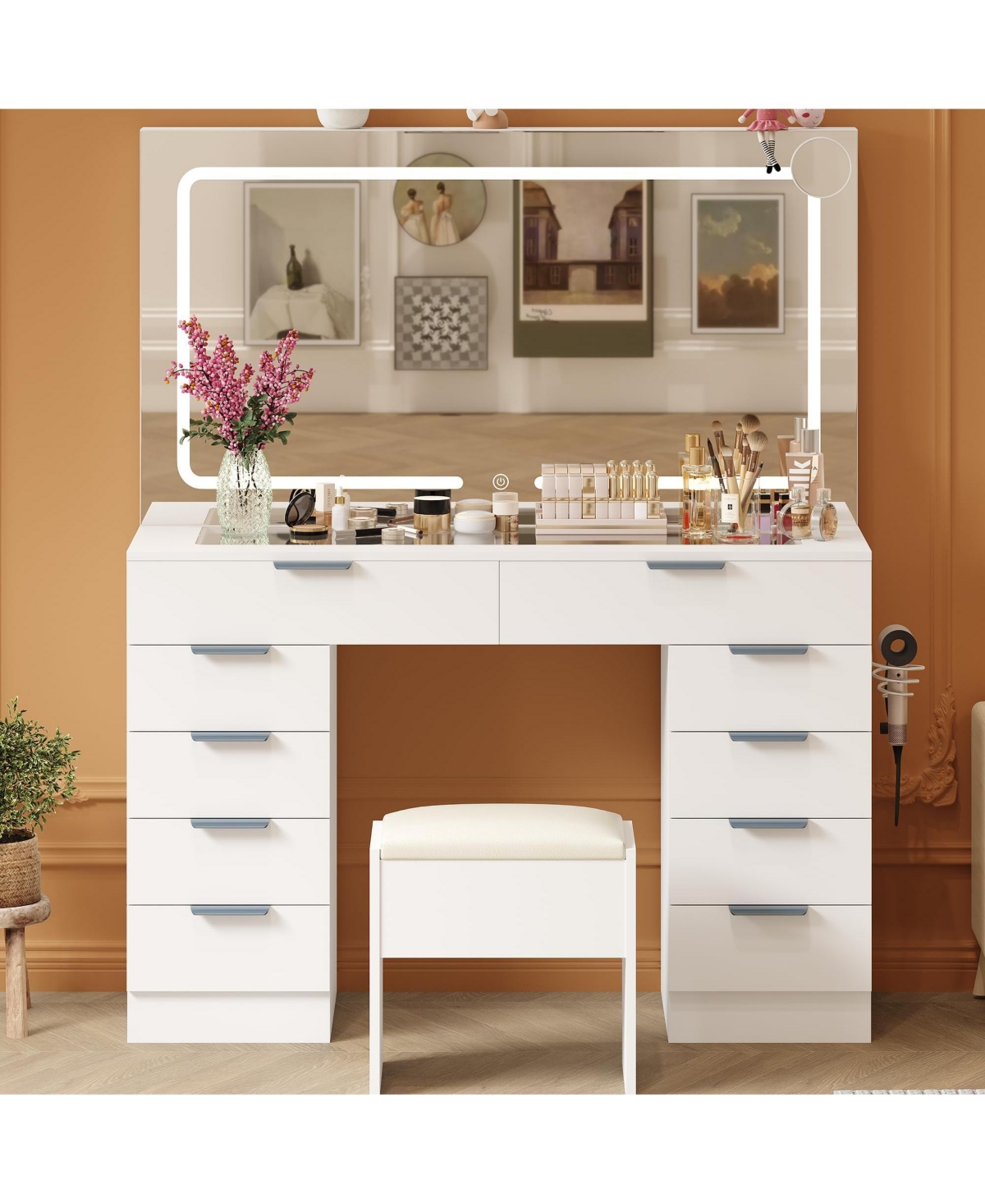 Click here for homfan Vanity Desk with Large Mirror and Lights  S... prices