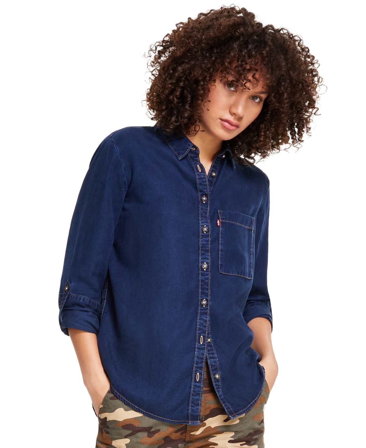 Click here for Levis Womens Darlene Collared Button-Front Shirt -... prices