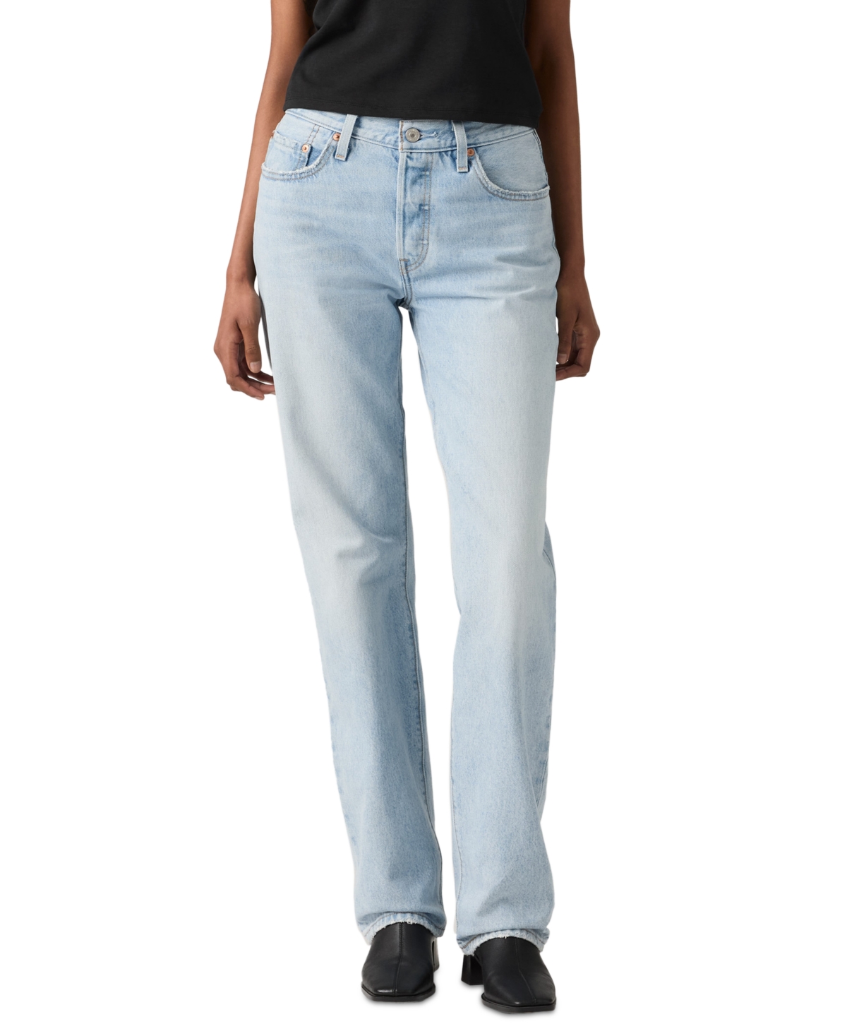 Levis Premium Womens 501 90s Mid-Rise Straight-Fit Jeans - Office Refresh