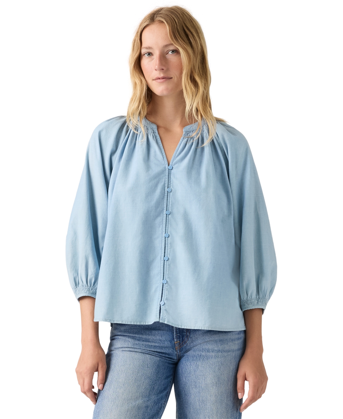 Levis Juniors Phoebe V-Neck Blouse - Soft Current
