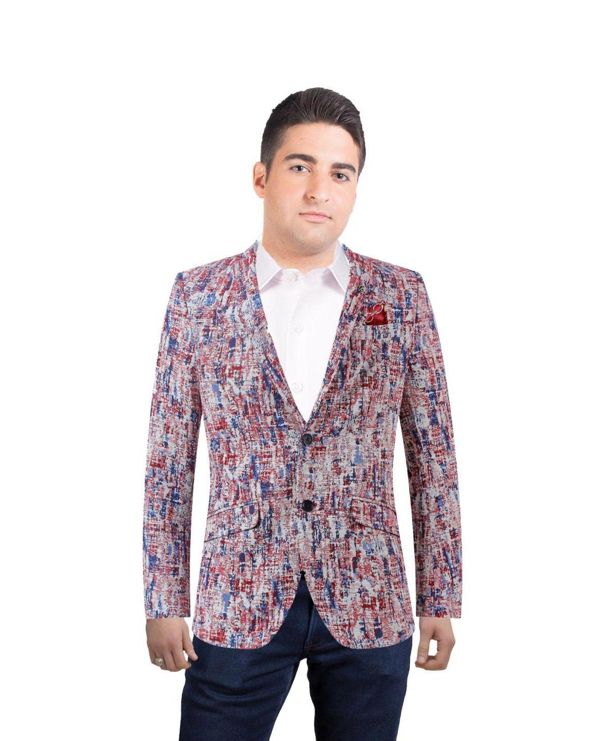 Click here for Elie Balleh Mens Slim Fit Sports Coat Jacket - Red prices