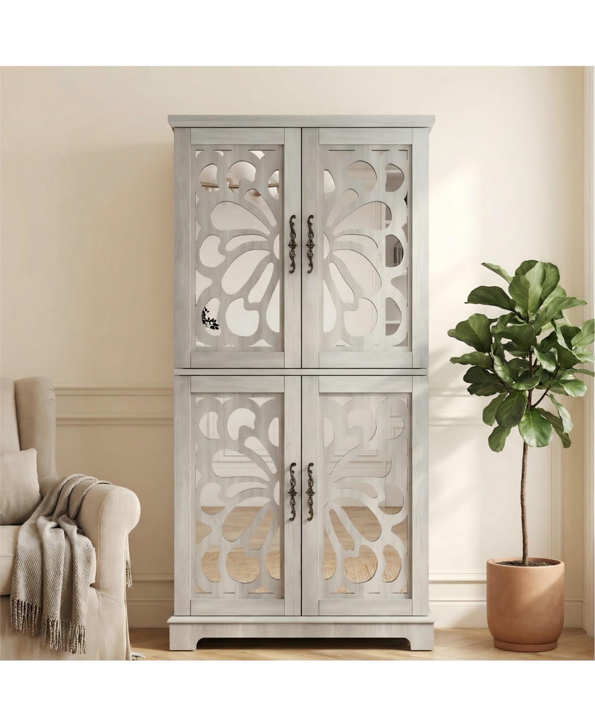 Click here for Sailvan Display Sideboard Buffet with 4 Acrylic Mi... prices