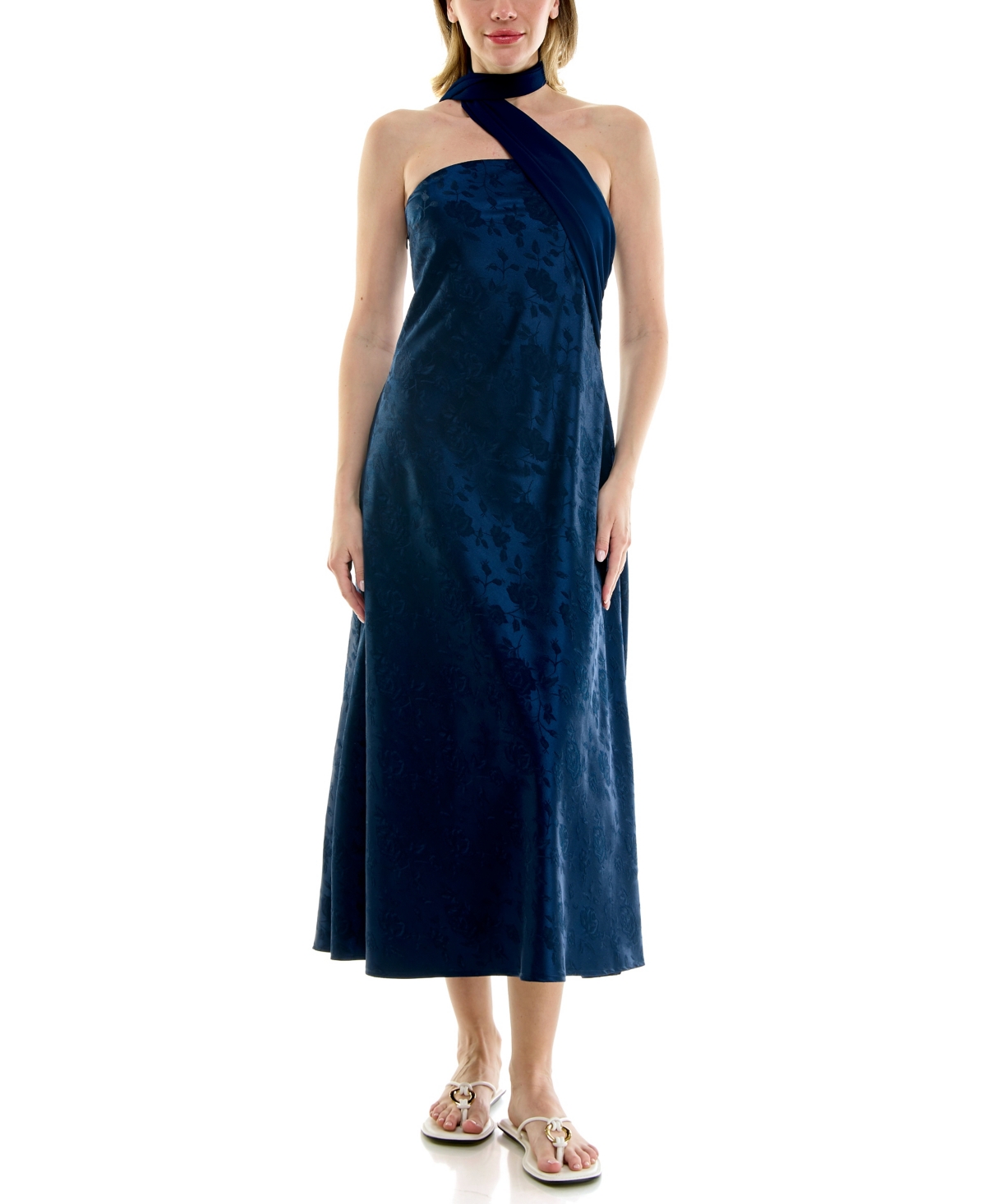 Click here for Row A Juniors Strapless Midi Dress - Navy prices