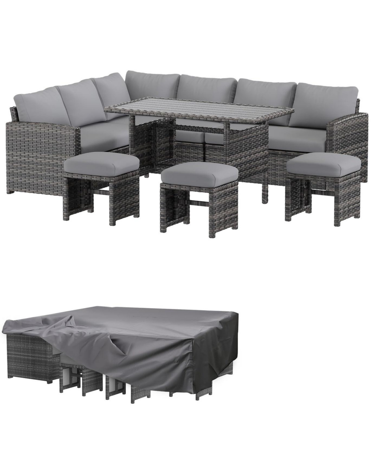 Click here for Aecojoy 7 Piece Outdoor Pe Rattan Wicker Sofa Set... prices