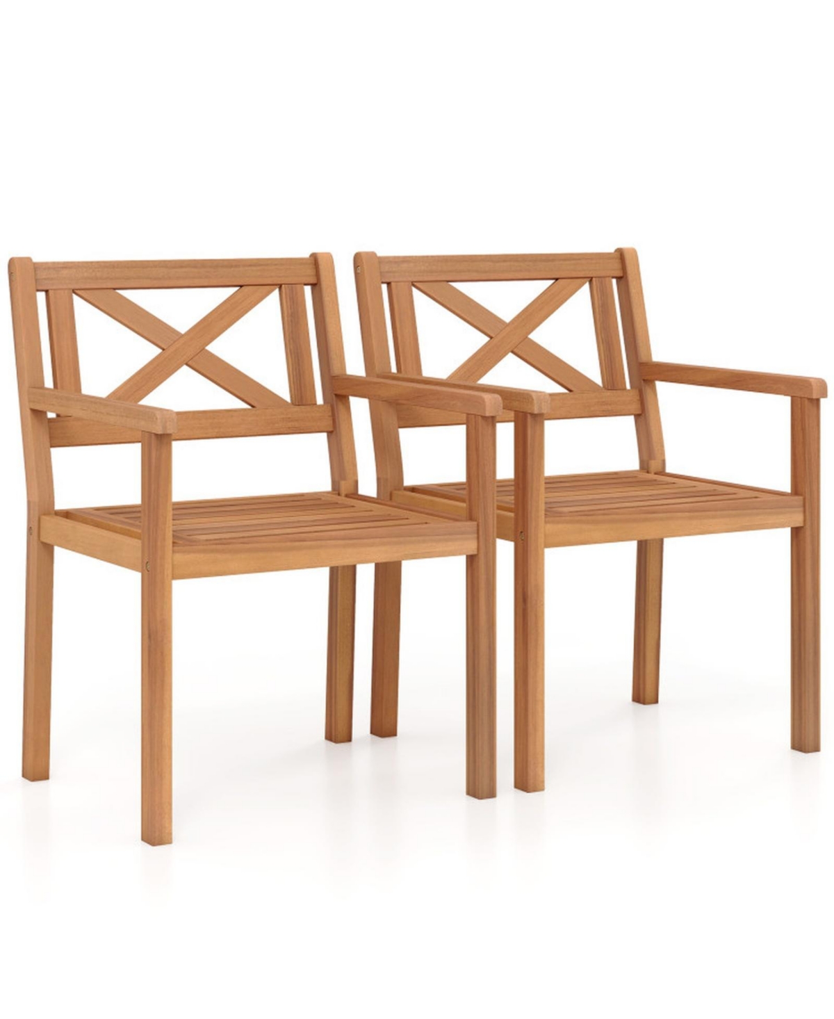 Click here for Sugift Acacia Wood Patio Dining Chairs for Porch S... prices