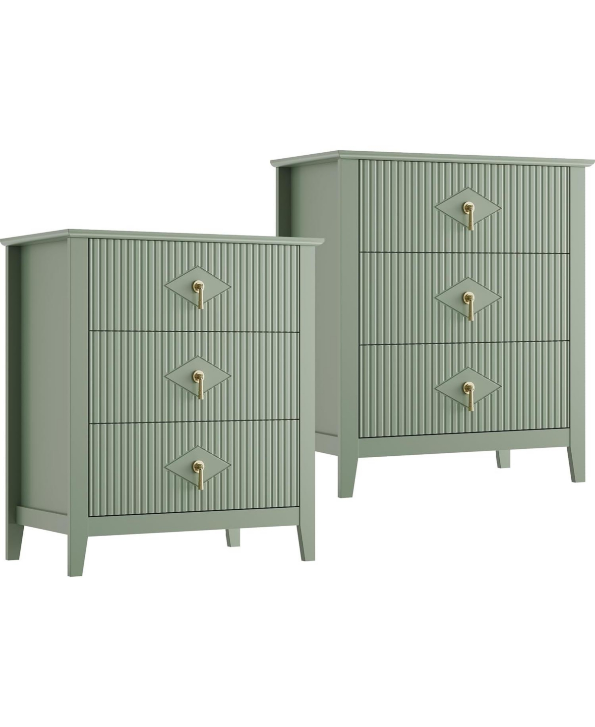 Click here for gaomon 27.5 Mid-Century Nightstand Set of 2  3 Dra... prices