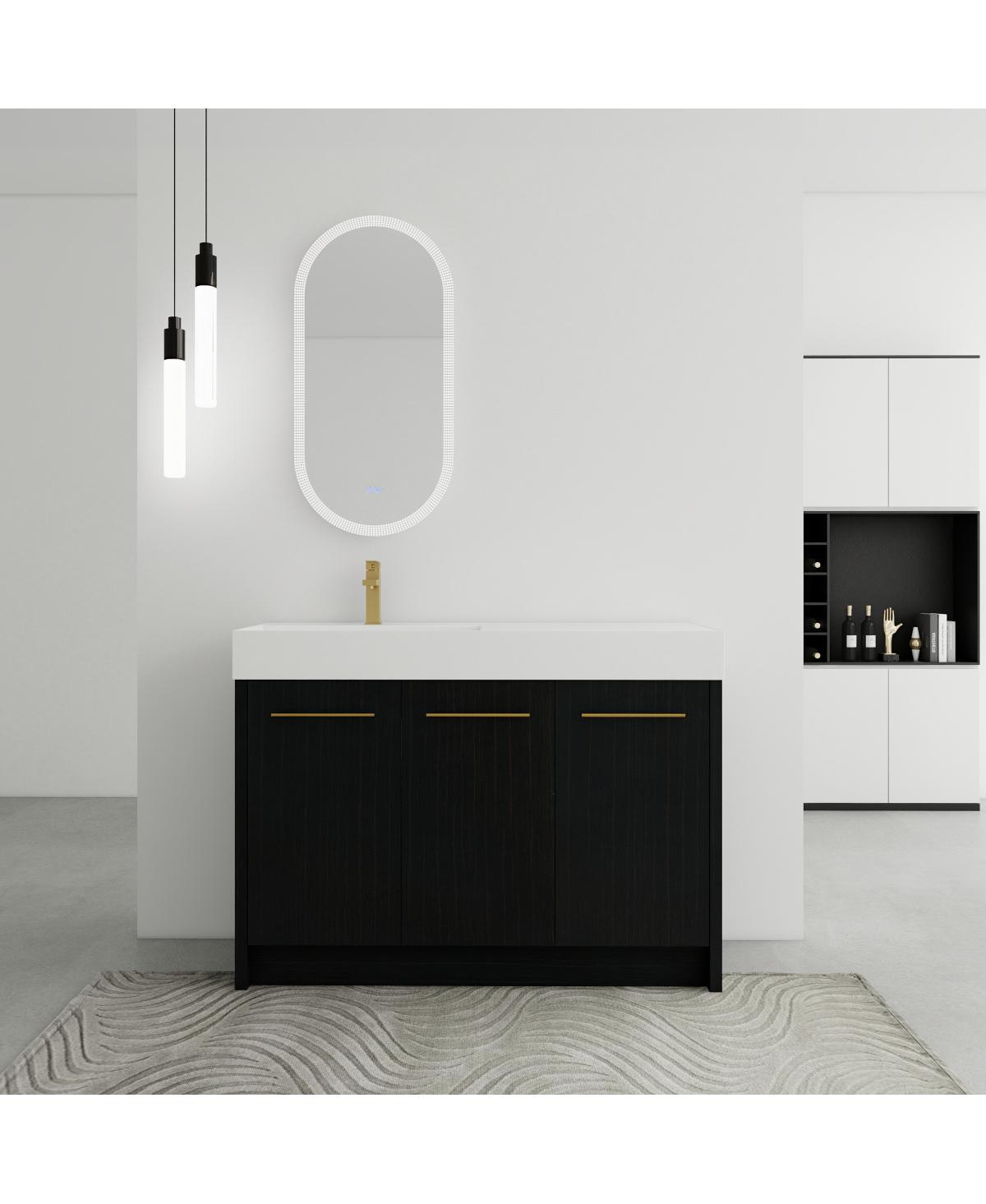 Click here for Sillysis 48 Inch Modern Chestnut Bathroom Vanity w... prices