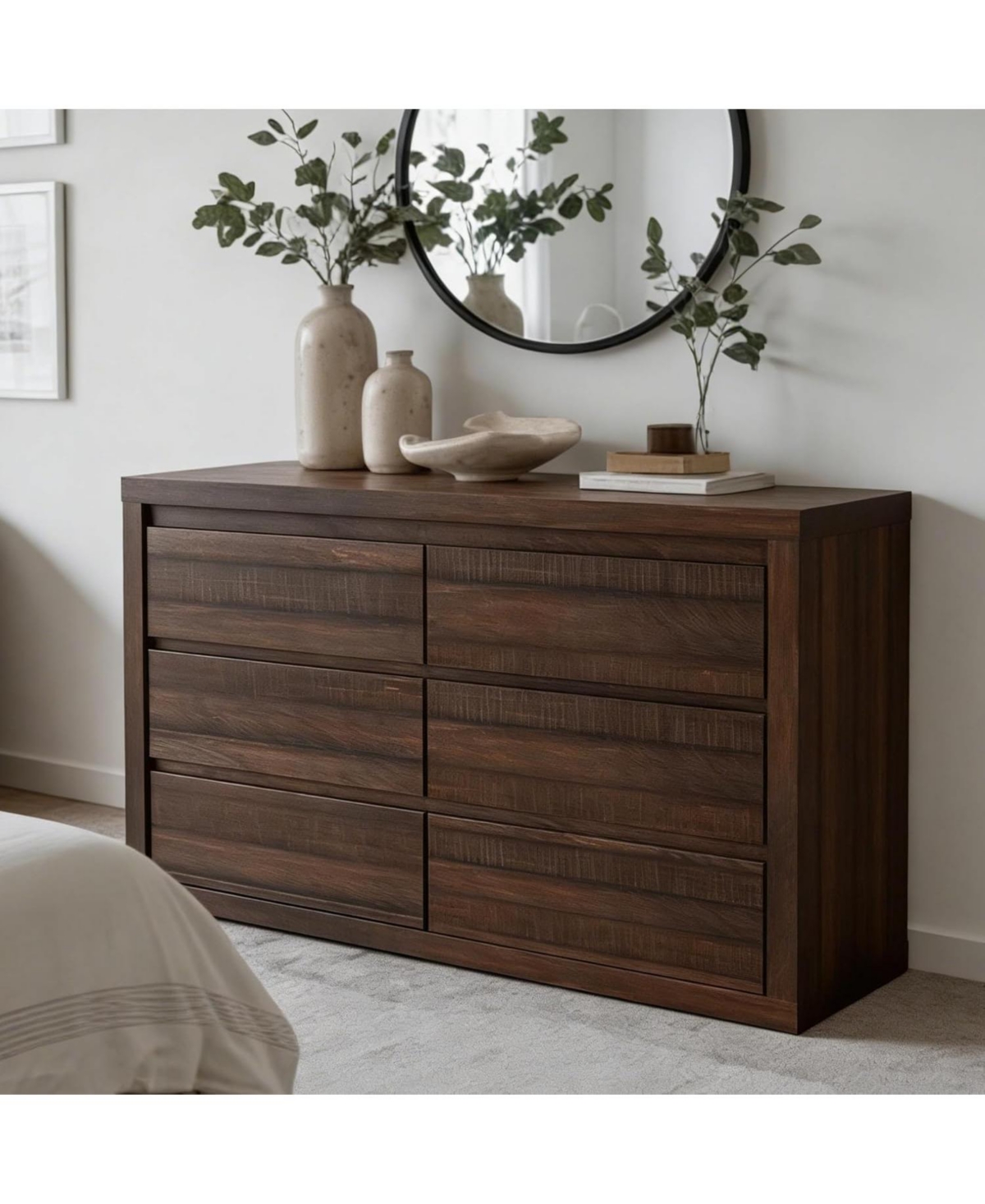 Click here for homfan 6 Drawer Dresser  47 Inch Wood Chest with A... prices