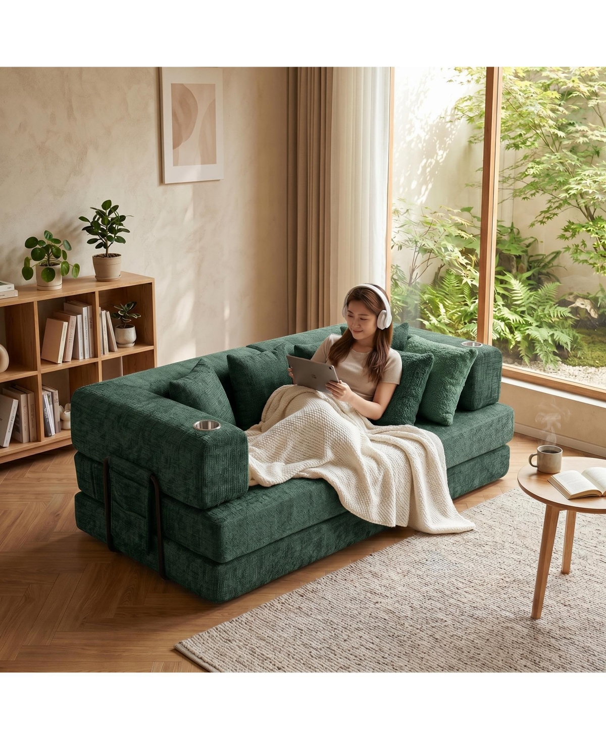 Click here for homfan 5-in-1 Convertible Sofa Bed  Corduroy Floor... prices