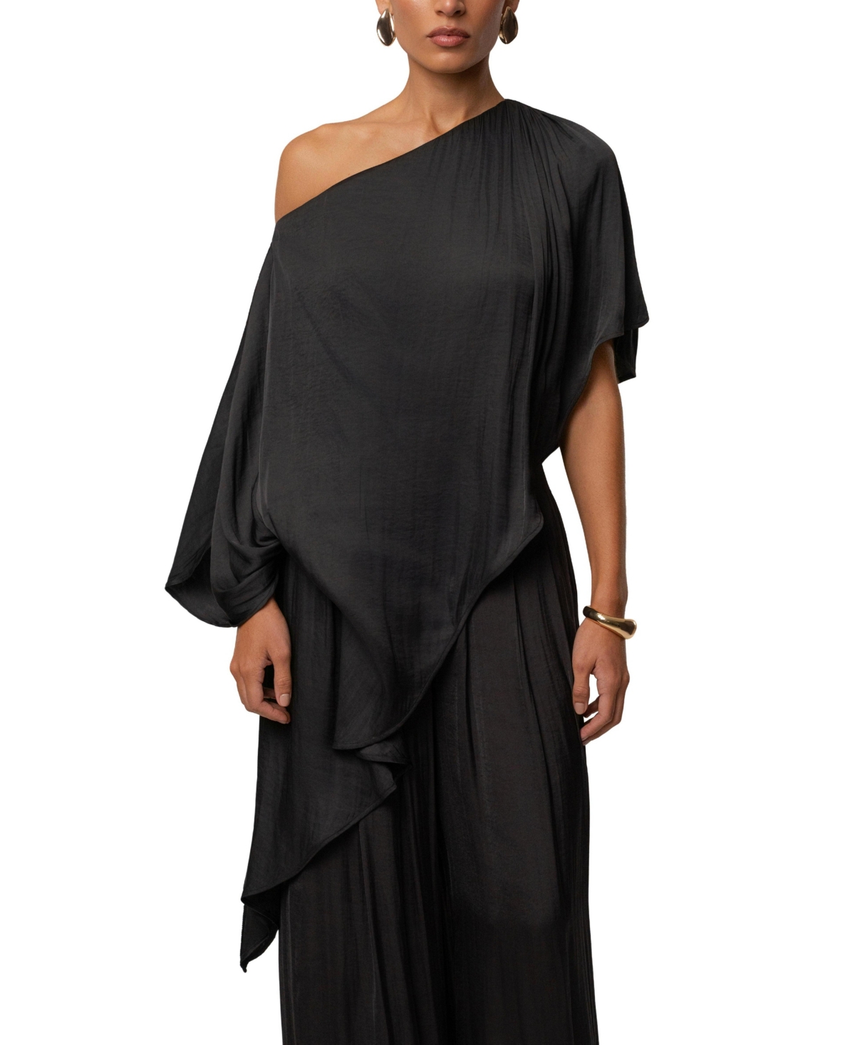 Click here for Jluxlabel Womens Brisa One Shoulder Top - Black prices