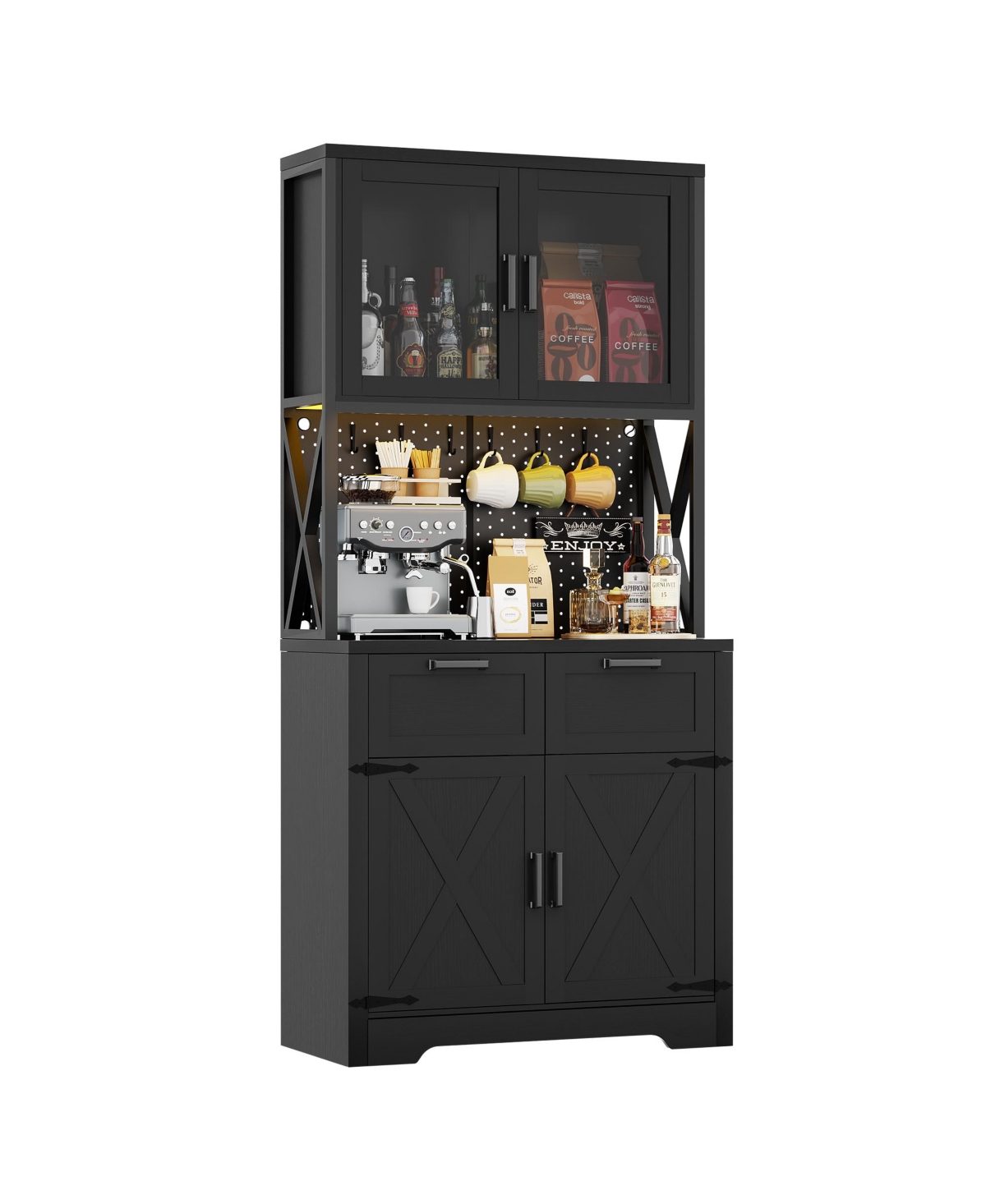 Click here for Aheaplus 71 Tall Farmhouse Kitchen Storage Cabinet... prices