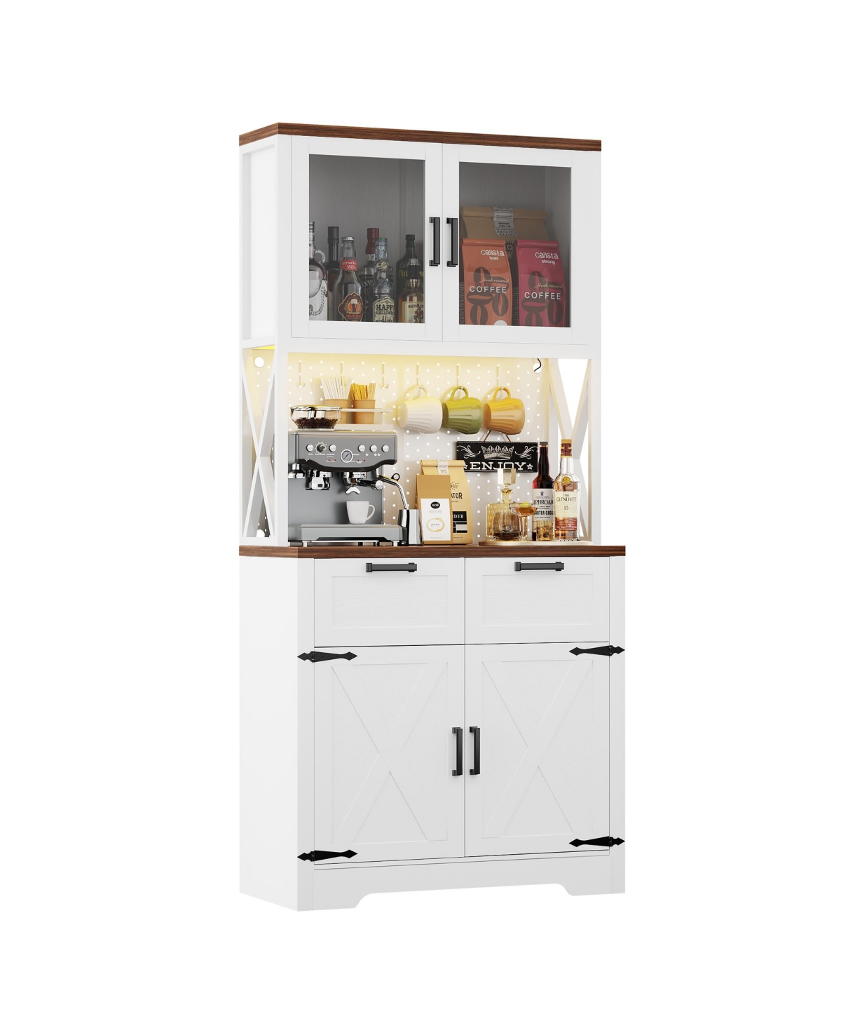 Click here for Aheaplus 71 Tall Farmhouse Kitchen Storage Cabinet... prices
