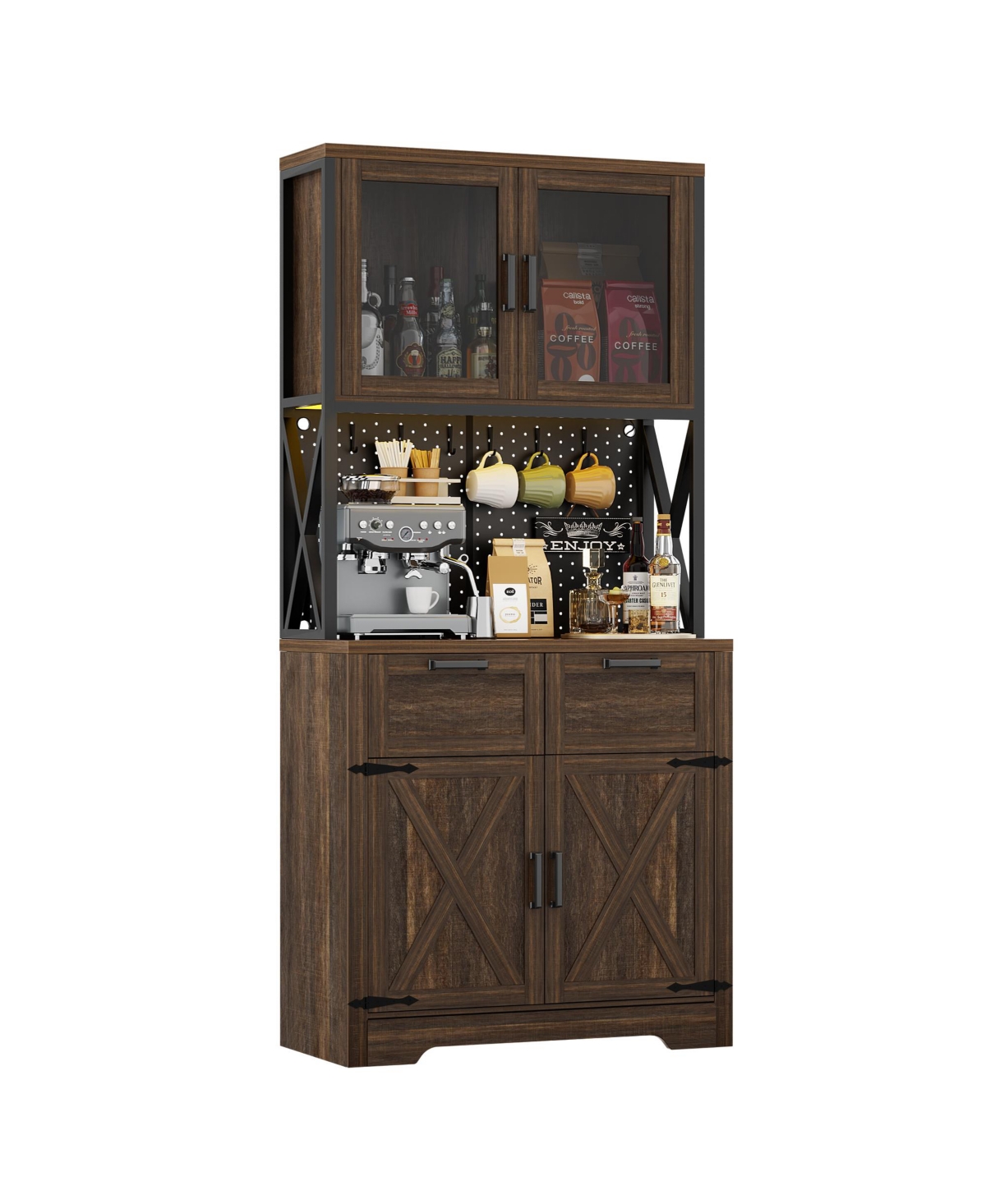 Click here for Aheaplus 71 Tall Farmhouse Kitchen Storage Cabinet... prices