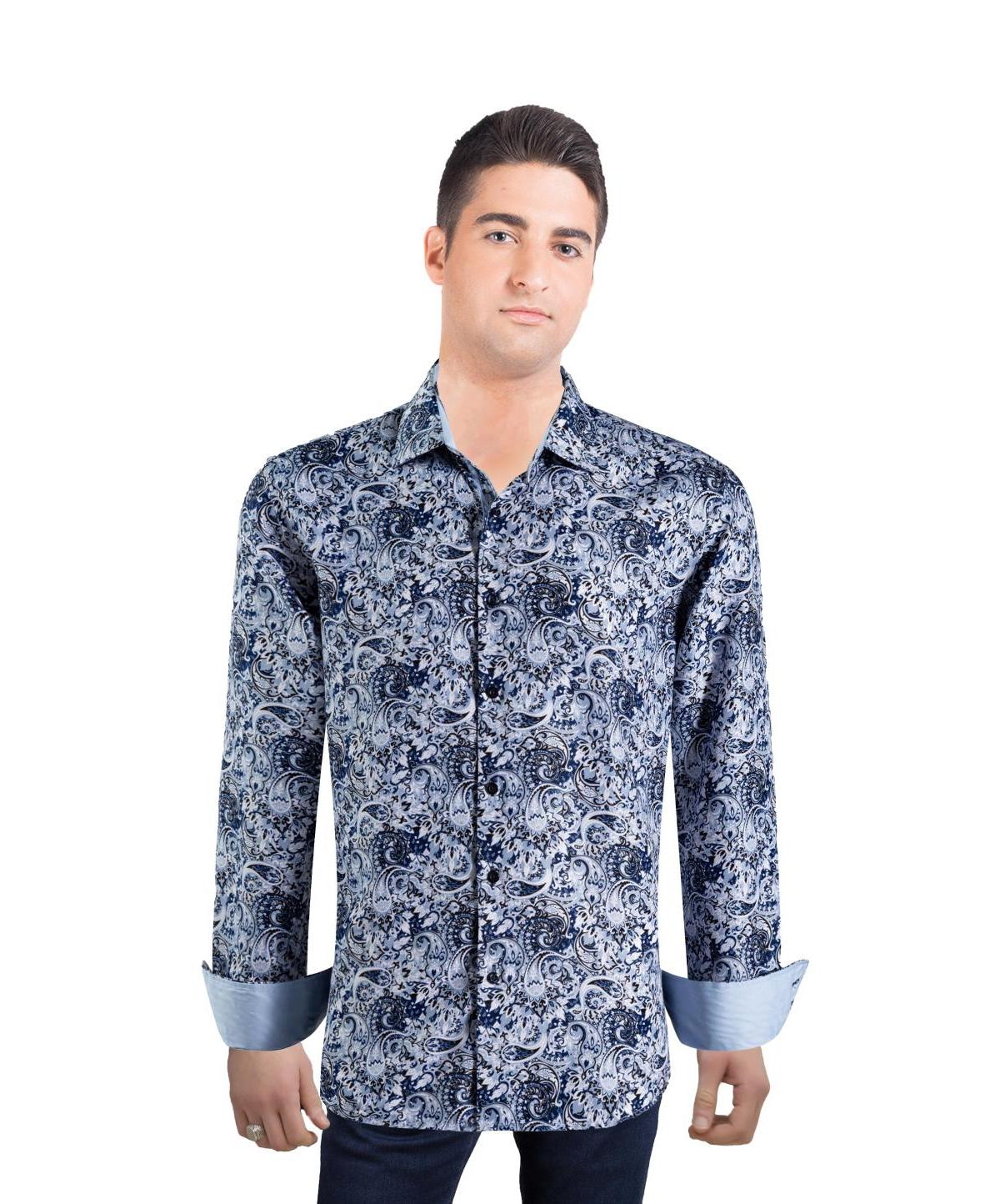 Click here for Elie Balleh Mens Slim Fit Stylish Paisley Print Sh... prices