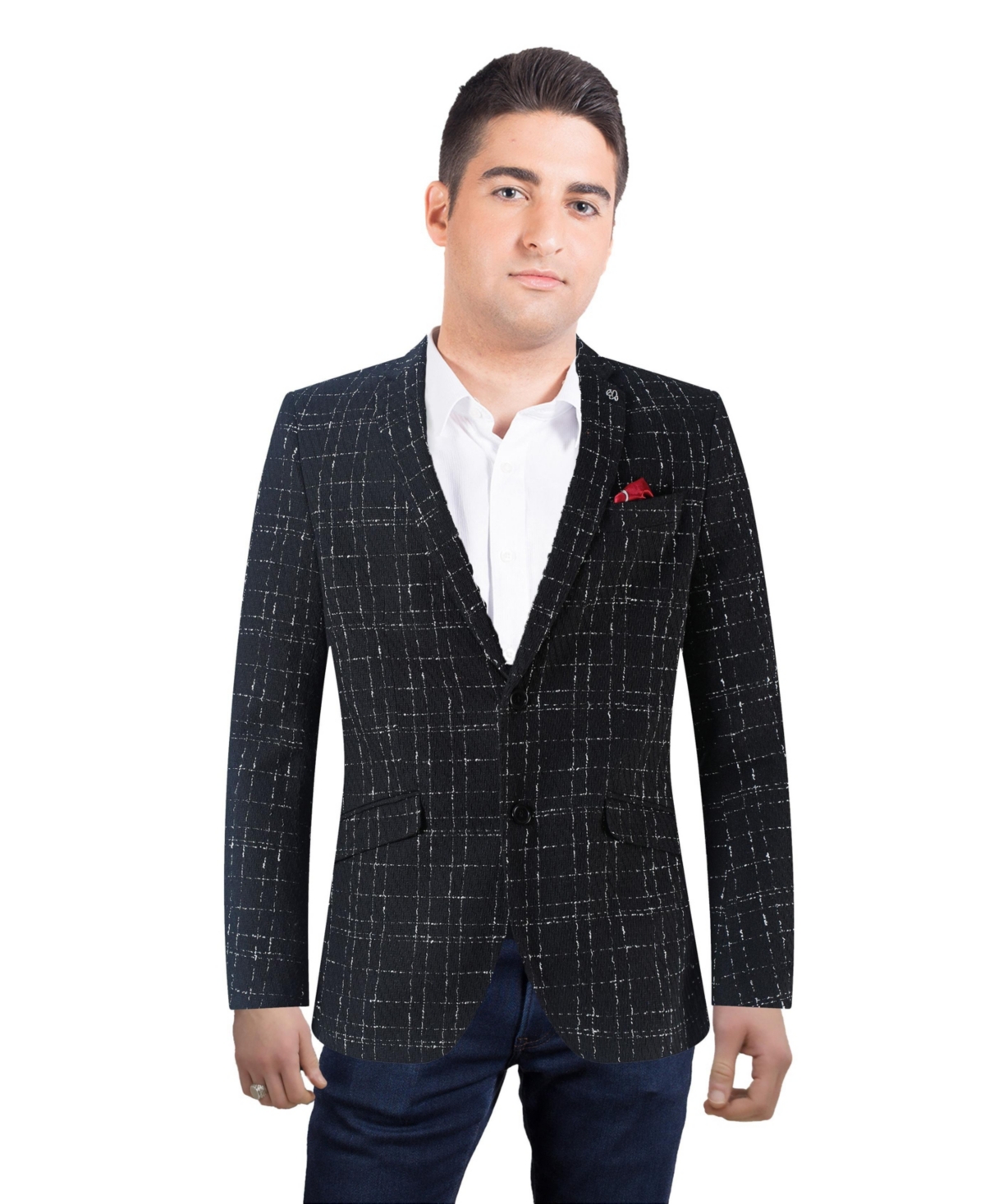 Click here for Elie Balleh Mens Slim Fit Sports Coat - Black prices