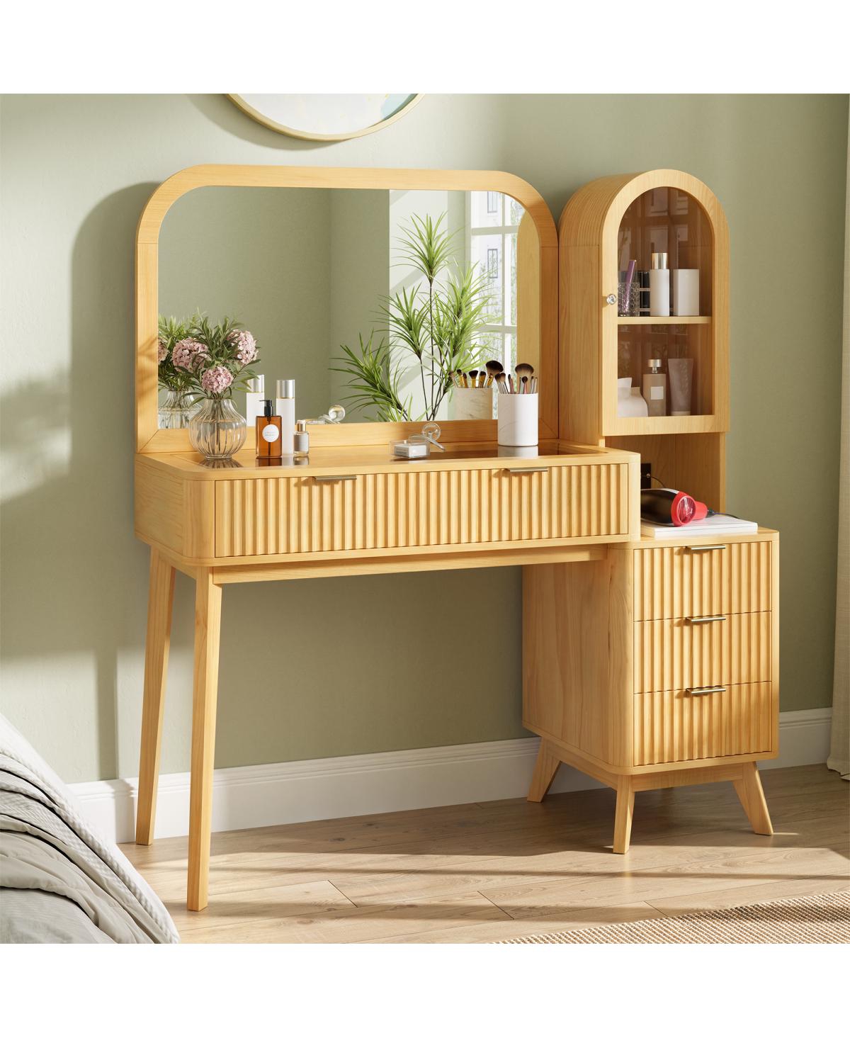 Click here for Streamdale Furniture 48 Fluted Makeup Vanity Desk... prices