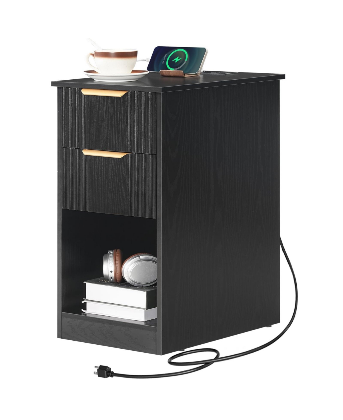 Click here for Slickblue Modern Nightstand with Built-In Charging... prices