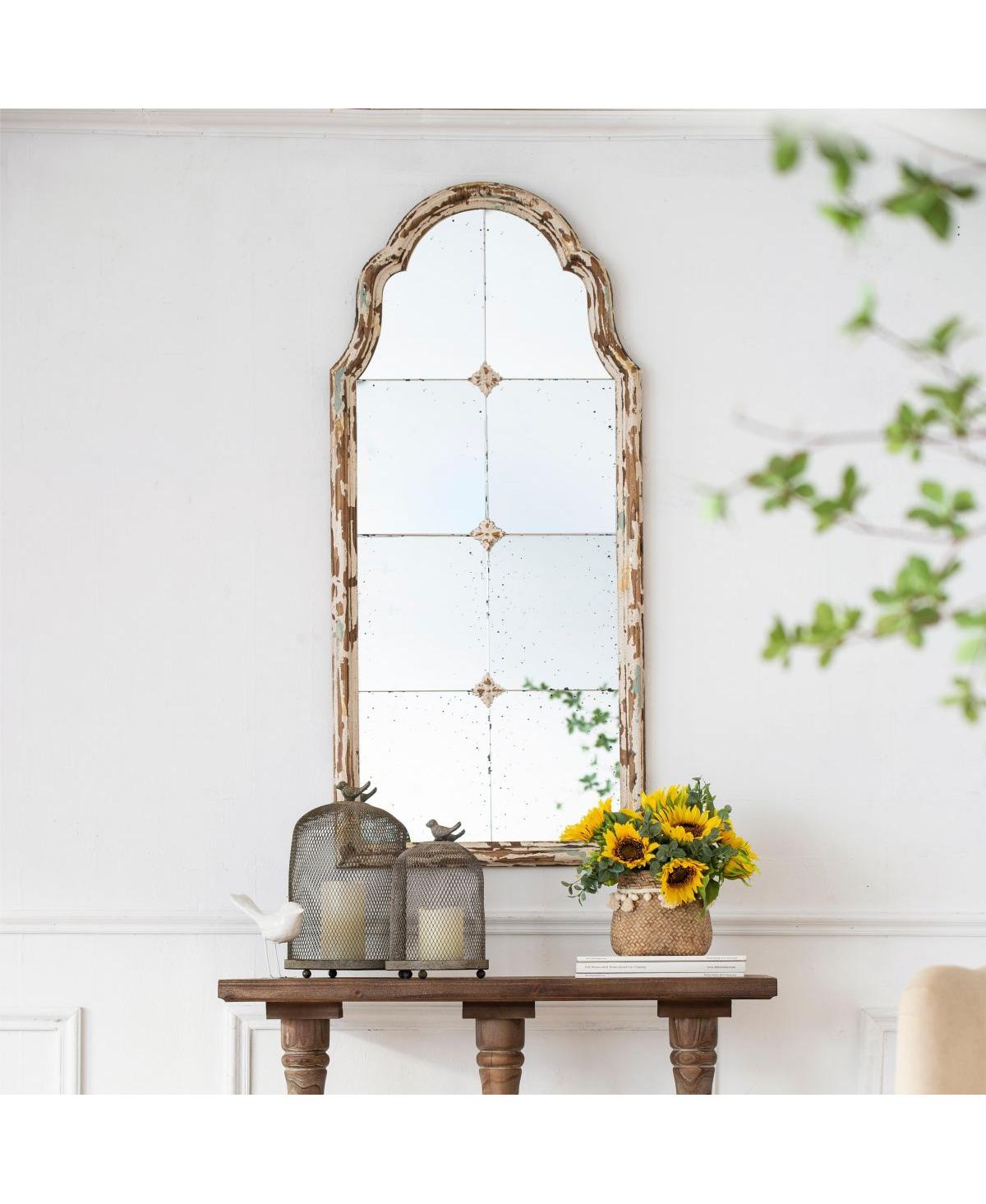 Click here for Laoties 48 x 22 Arched Windowpane Wall Mirror for... prices
