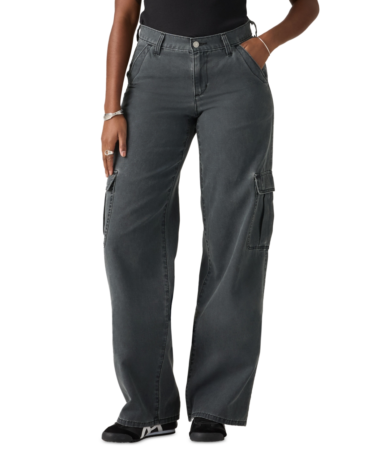 Click here for Levis Womens Superlow Loose Cargo Jeans - Meteorit... prices