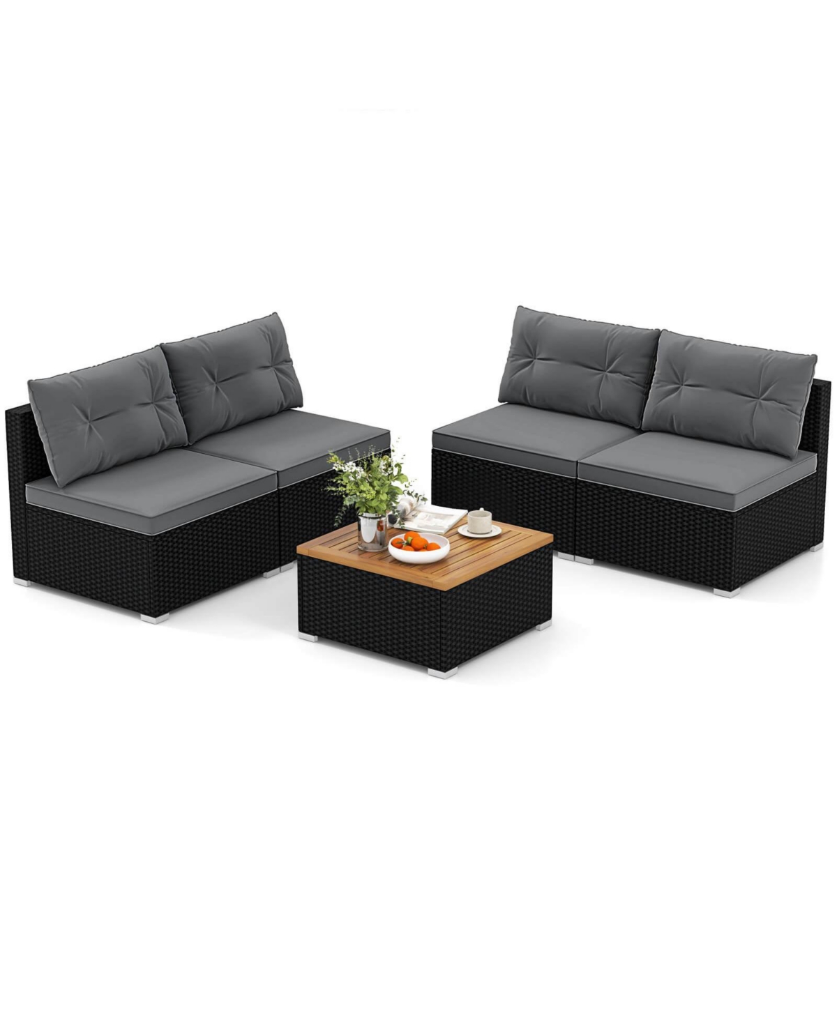 Click here for Costway 5 Piece Outdoor Furniture Set with Seat an... prices