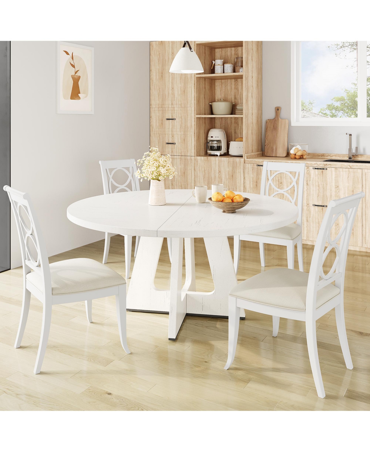 Click here for homfan 47-Inch Round Dining Table for 4-6  Farmhou... prices