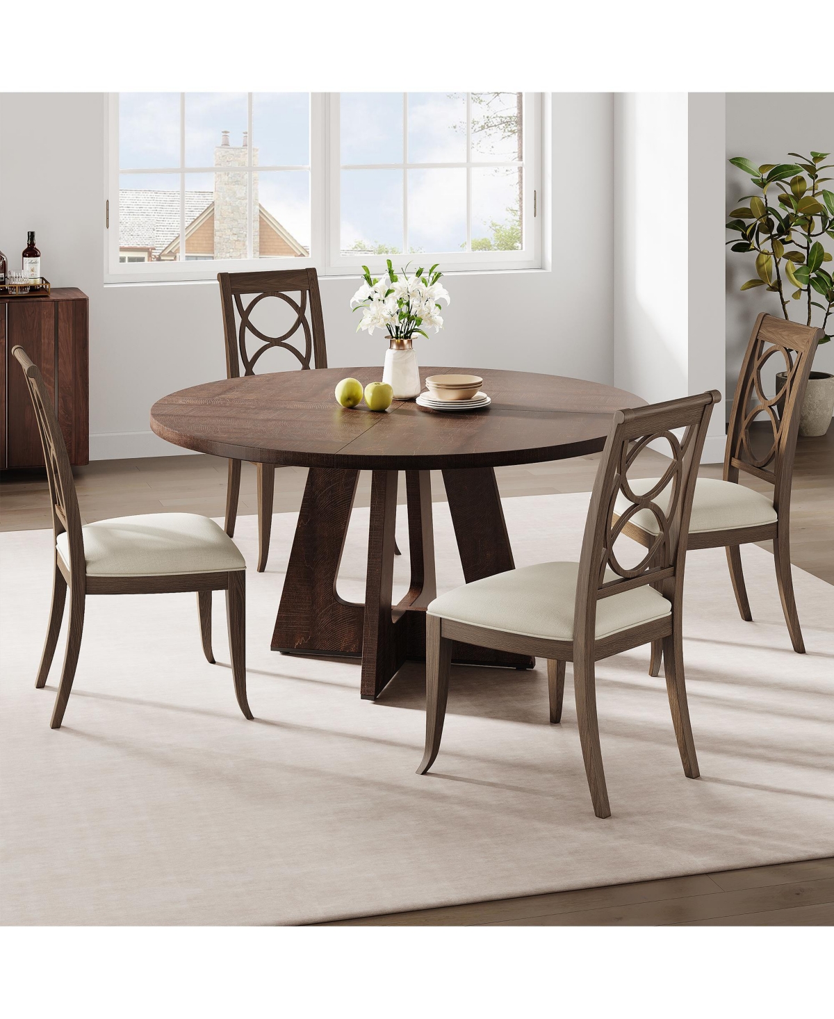 Click here for homfan 47-Inch Round Dining Table for 4-6  Farmhou... prices