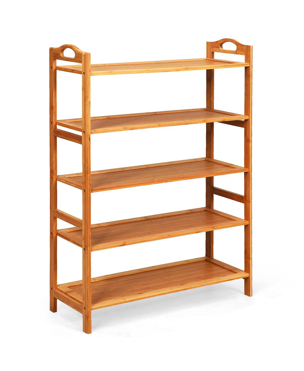 Click here for Sugift 5-Tier Bamboo FreeStanding Shoe Rack. - Nat... prices