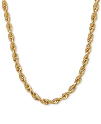 Solid Glitter Rope Chain Necklace (4mm) in 14k Gold - Macy's