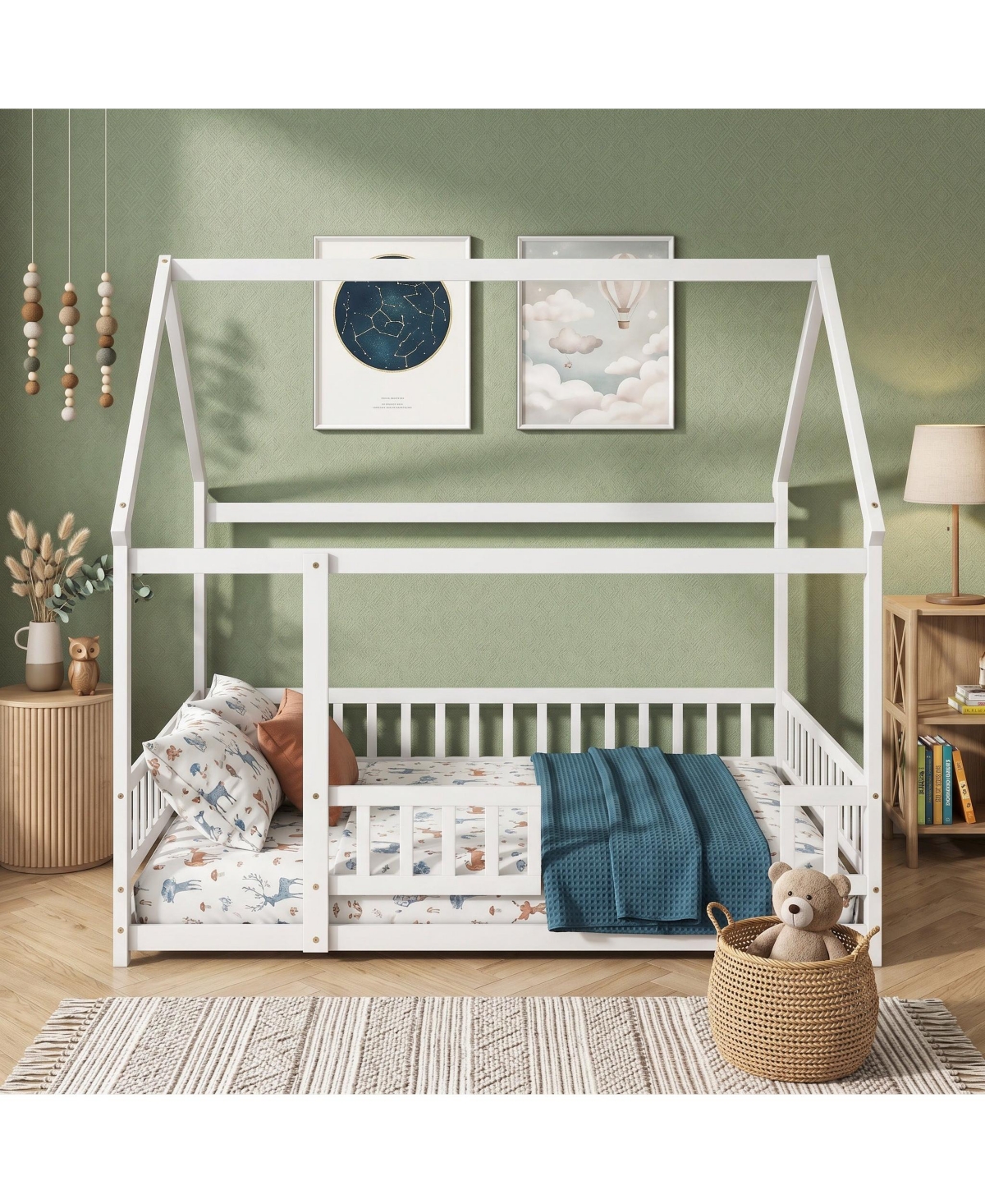 Click here for Sailvan House Floor Wooden Bed with Roof Frame  Sa... prices