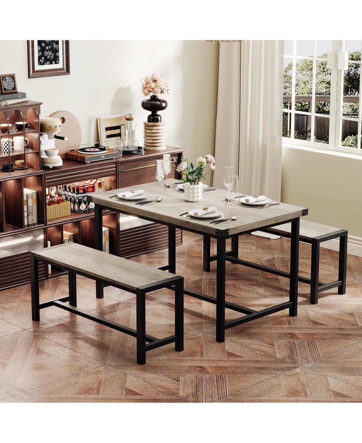 Click here for homfan 4-Piece Space Saving Dining Set  Sturdy Eng... prices