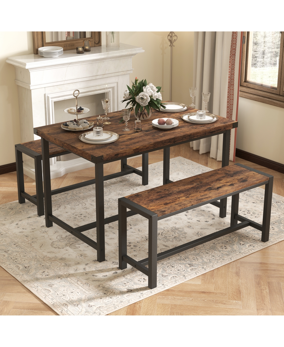 Click here for homfan 4-Piece Space Saving Dining Set  Sturdy Eng... prices