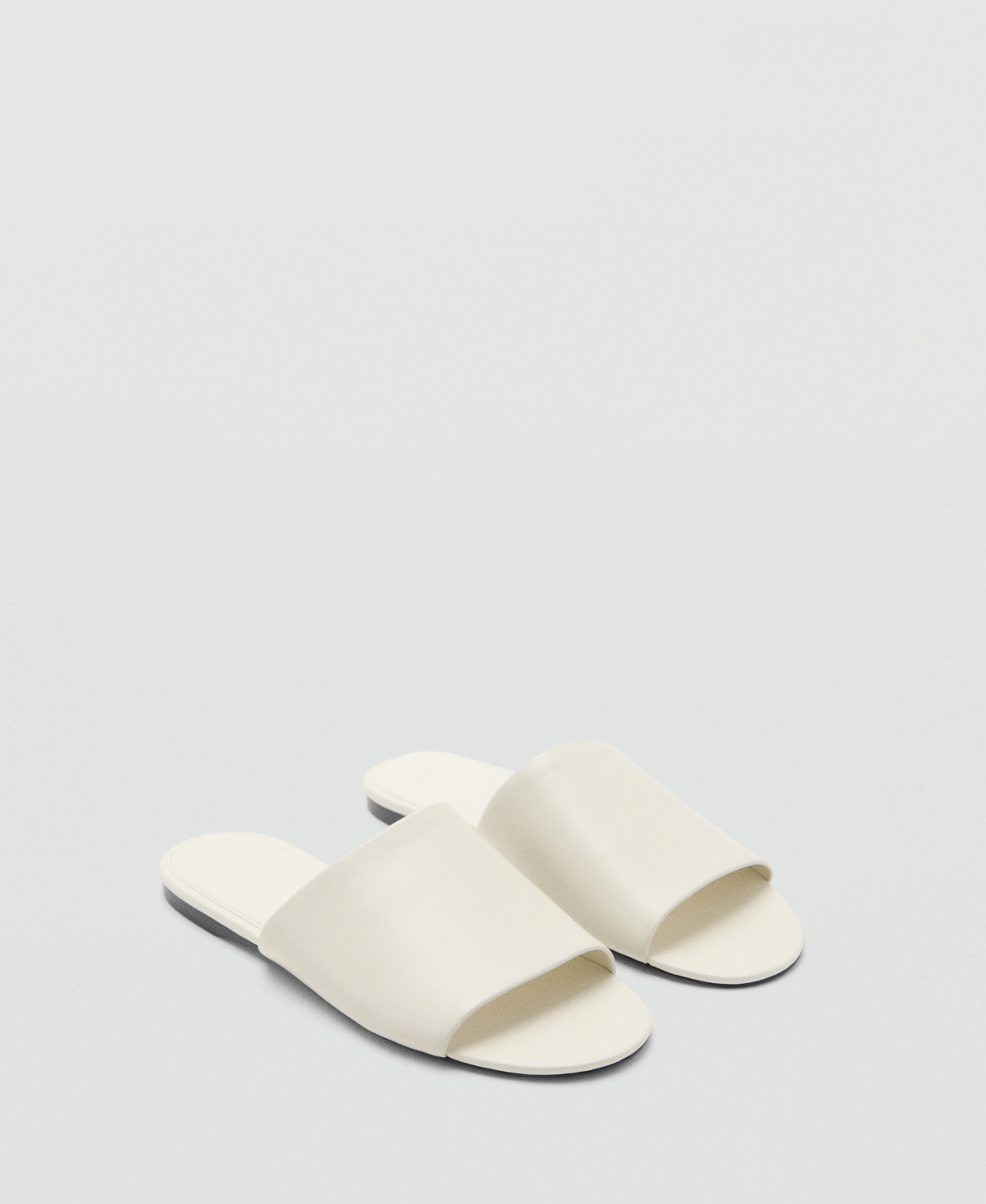 Click here for Mango Womens Flat Leather Sandals - Ecru prices