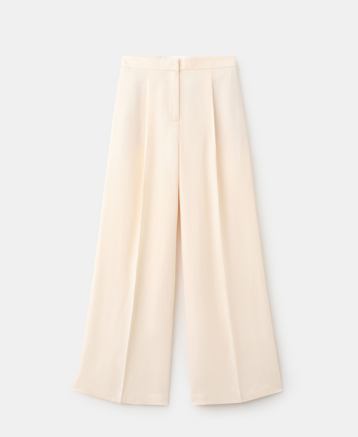 Click here for Mango Womens Straight Linen-Blend Pants - Ecru prices