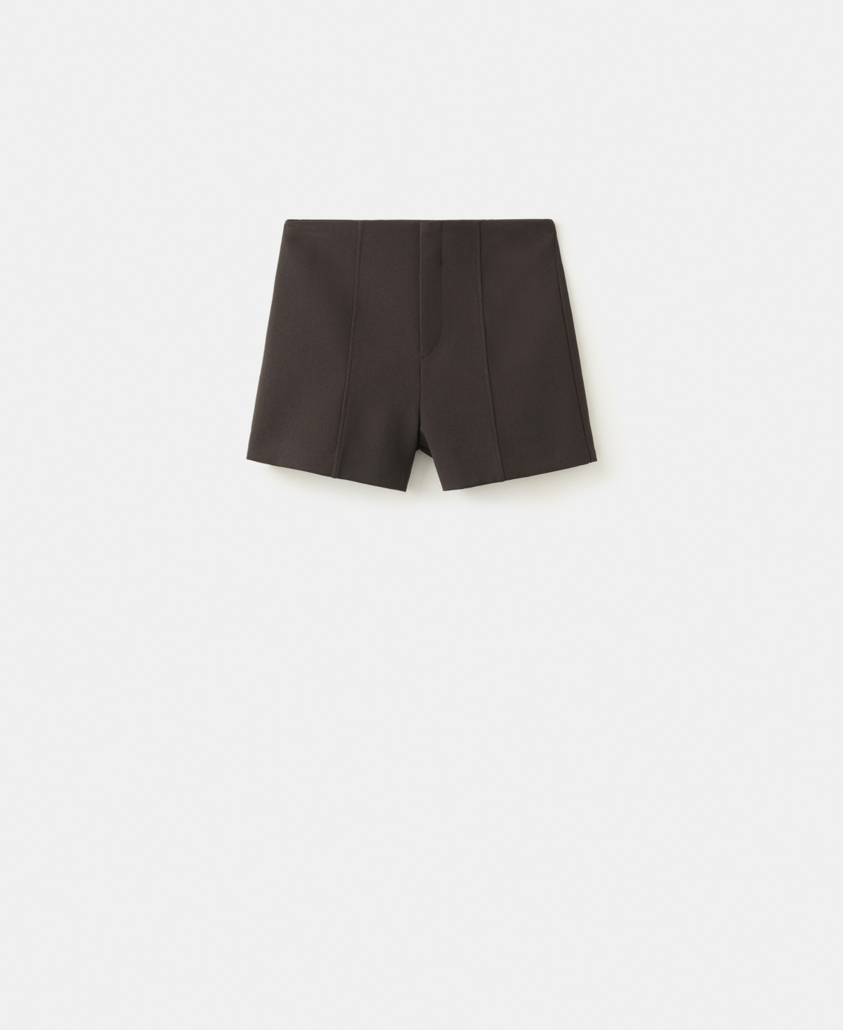 Click here for Mango Womens Fitted Solid Shorts - Chocolate prices