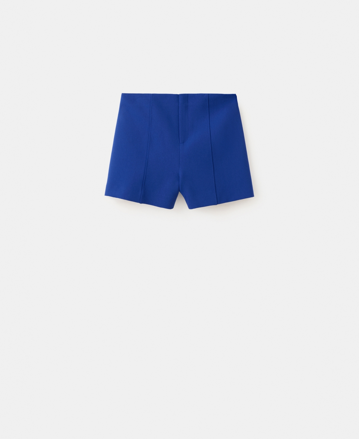 Click here for Mango Womens Fitted Solid Shorts - Blue prices