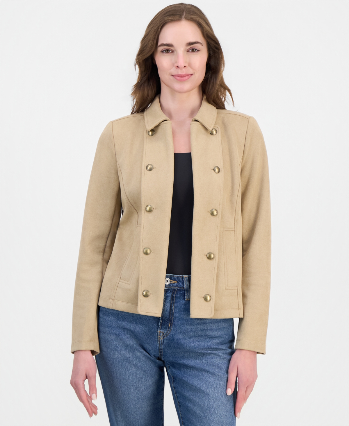 Click here for Nautica Womens Faux-Suede Captains Jacket - Lt Bei... prices