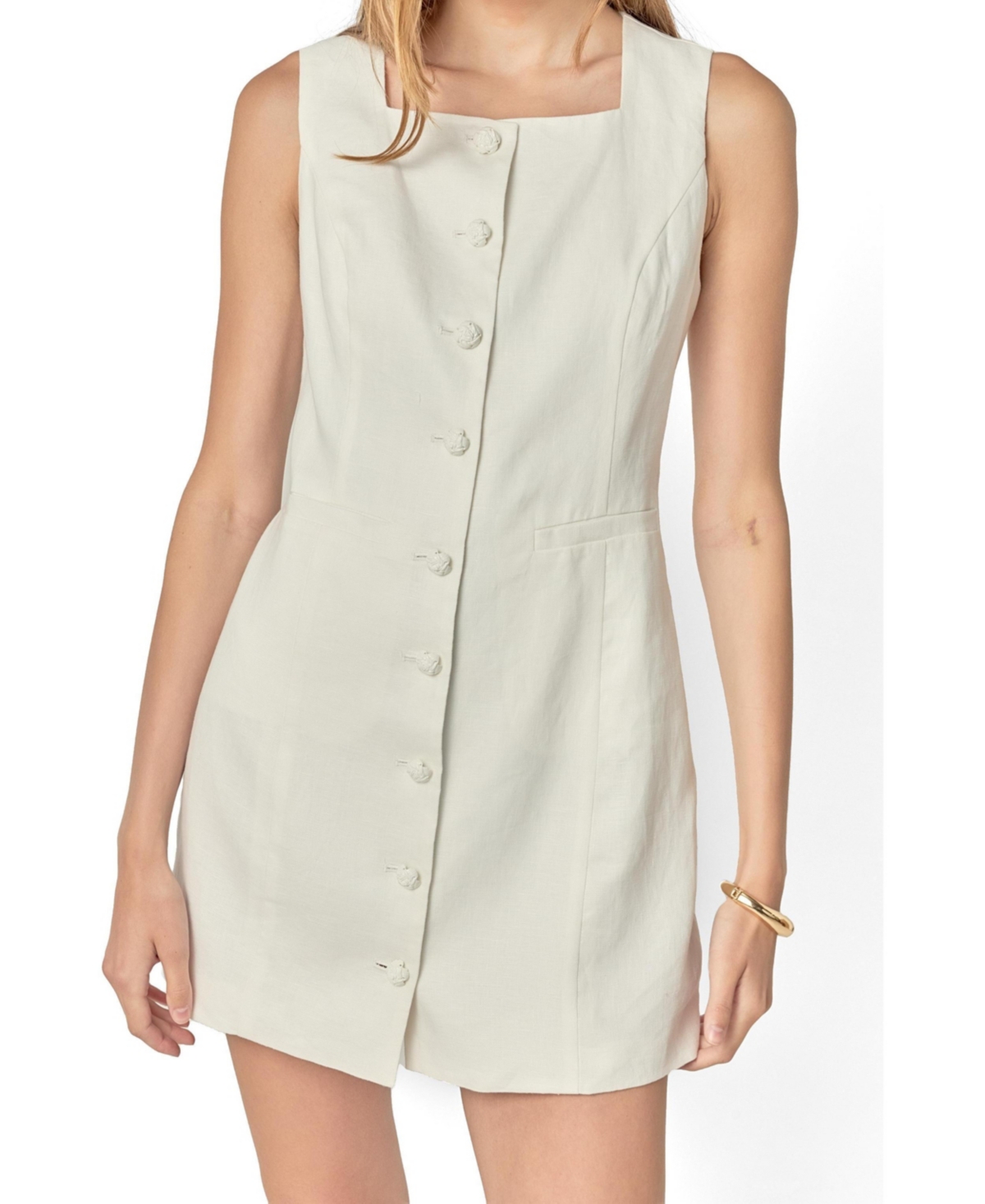 Click here for English Factory Womens Linen Sleeveless Dress - Wh... prices