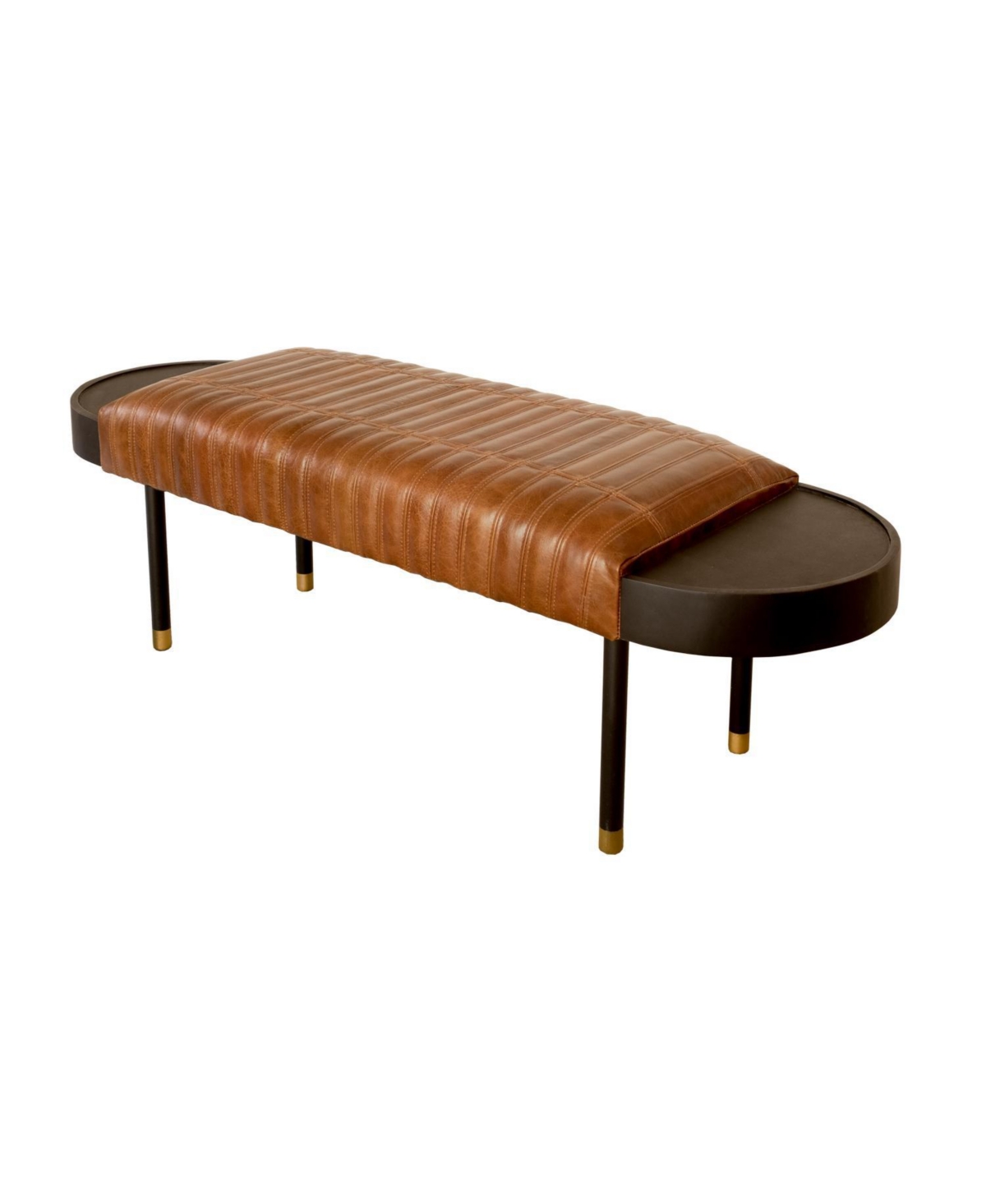 Click here for HomeRoots Warm Leather And Solid Wood Bench prices