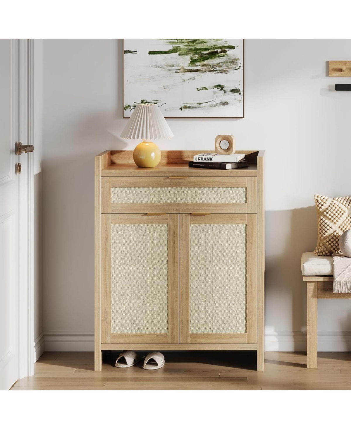 Click here for Boho Rattan Shoe Cabinet - Freestanding Boho Style... prices