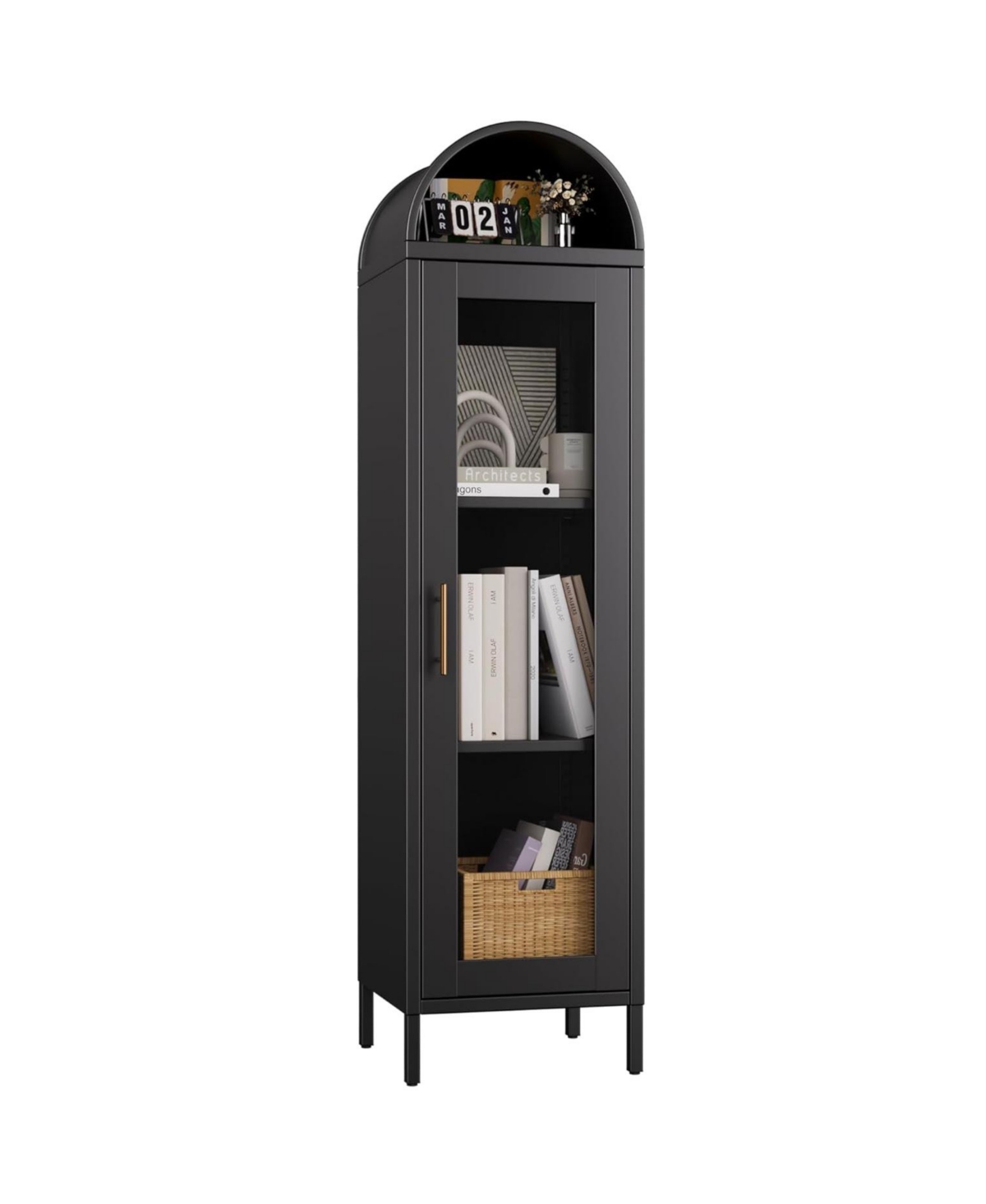 Click here for Boyel Living 63 Metal Arched Bookcase with Glass D... prices