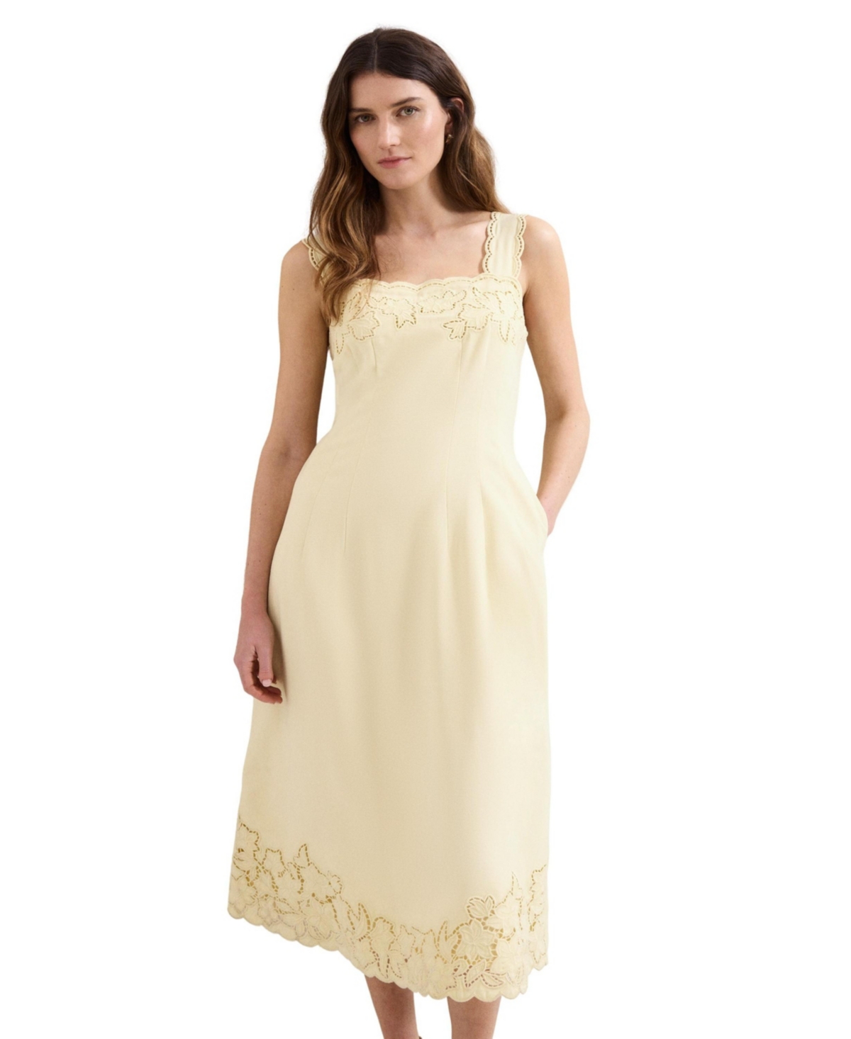 Click here for Phase Eight Womens Wilda Scalloped Lacy Midi Dress... prices