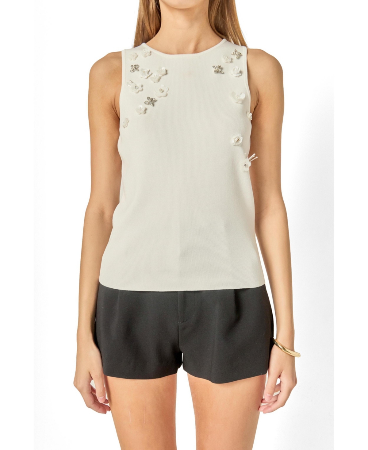 Click here for English Factory Womens Sequin Rhinestone Flower To... prices