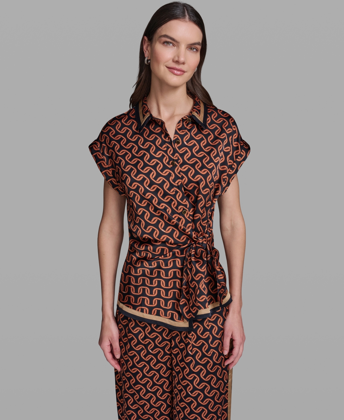 Click here for Karl Lagerfeld Paris Womens Short-Sleeve Side-Tie... prices