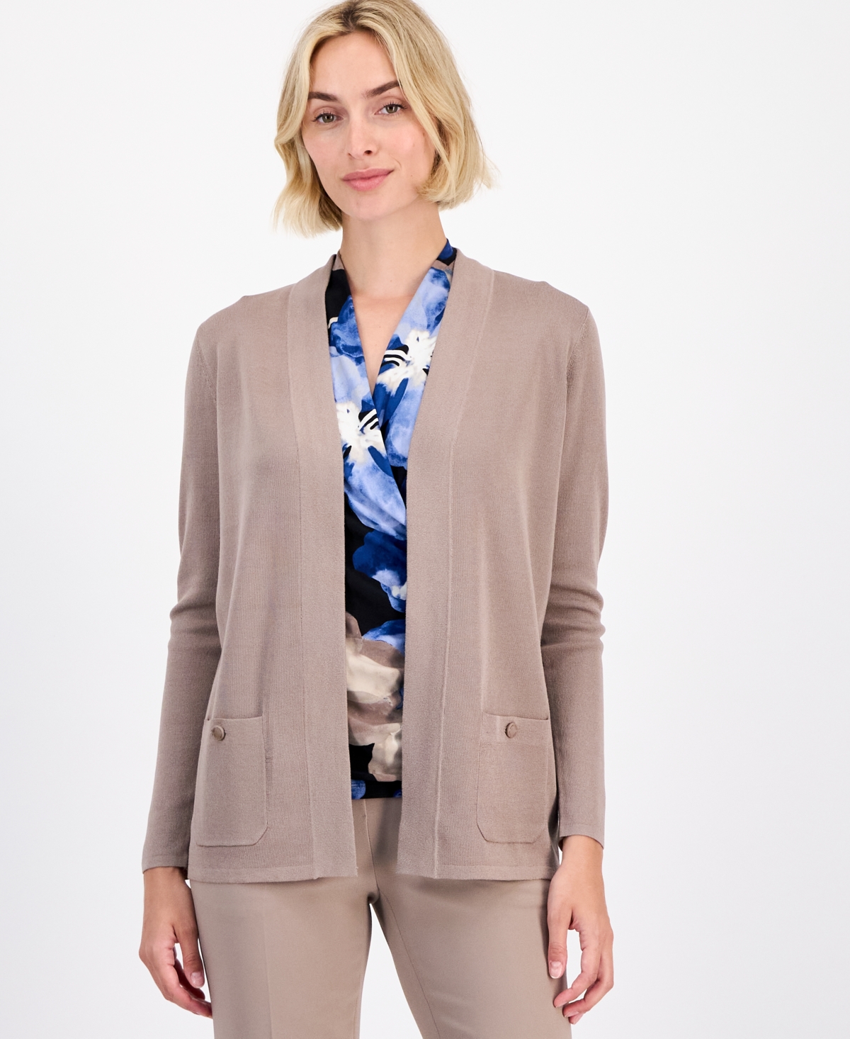 Click here for Anne Klein Petite Malibu Cardigan - Natural Clay prices